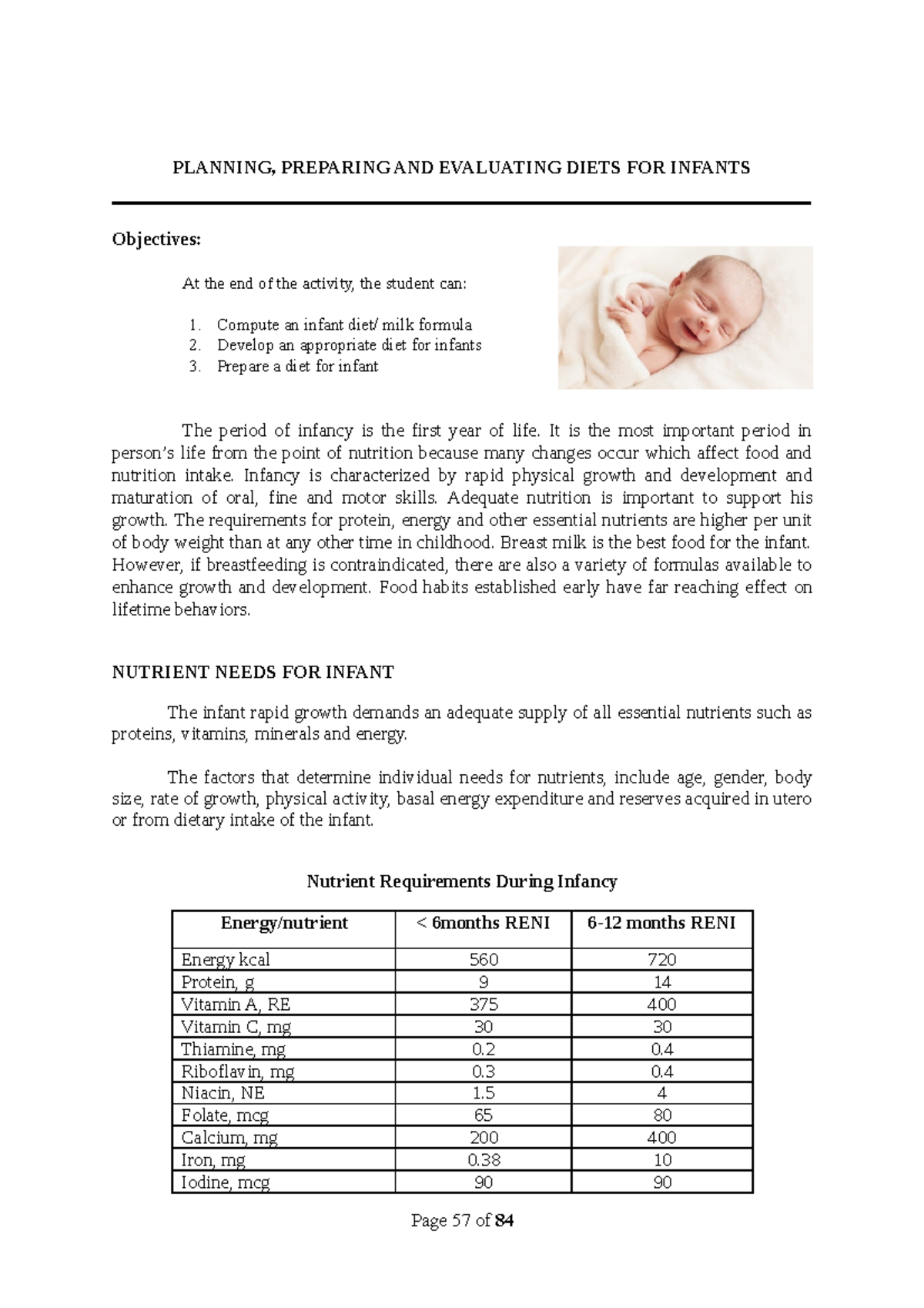 Lecture Notes - Nutrition AND Dietetics - PLANNING, PREPARING AND ...
