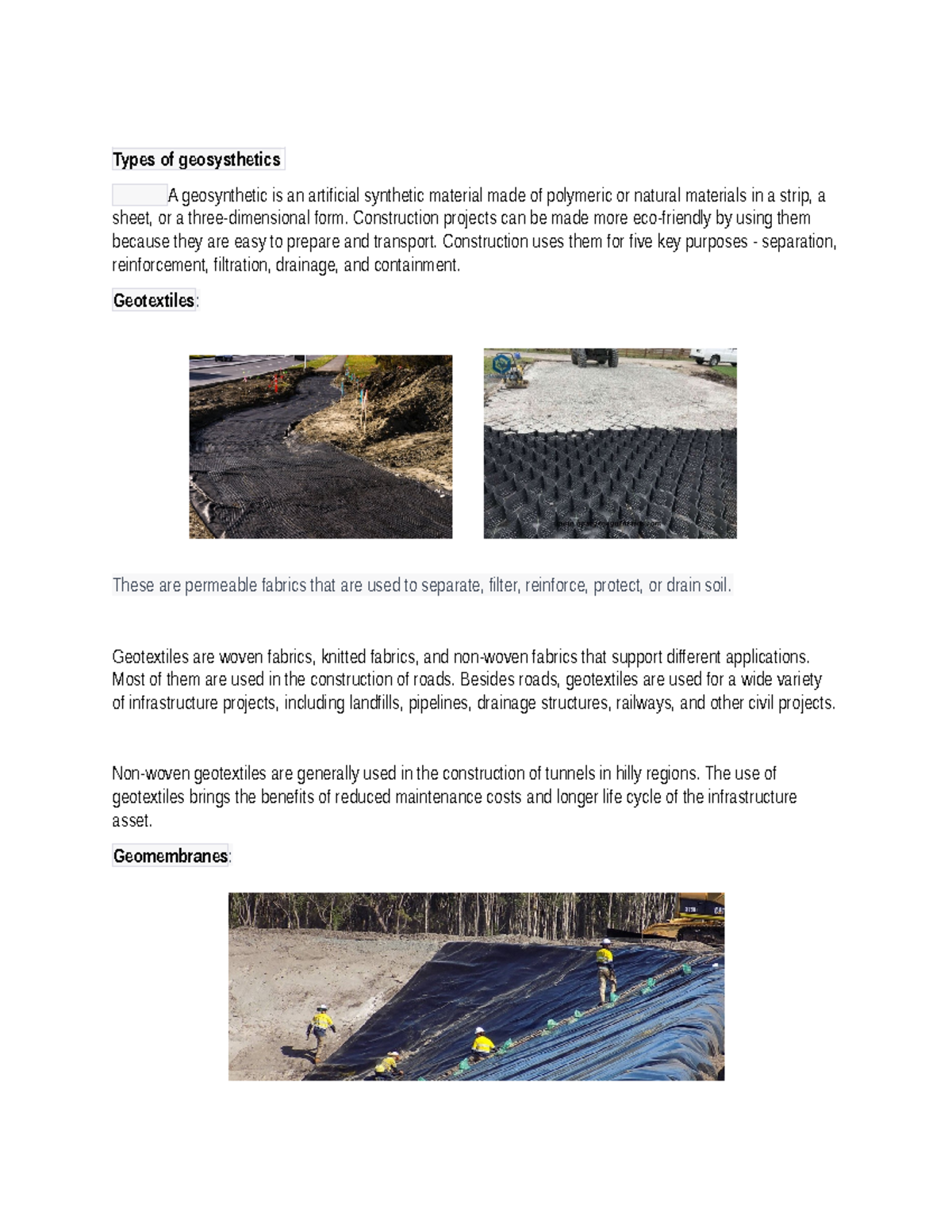 Types OF Geosynthetics - Types of geosysthetics A geosynthetic is an ...