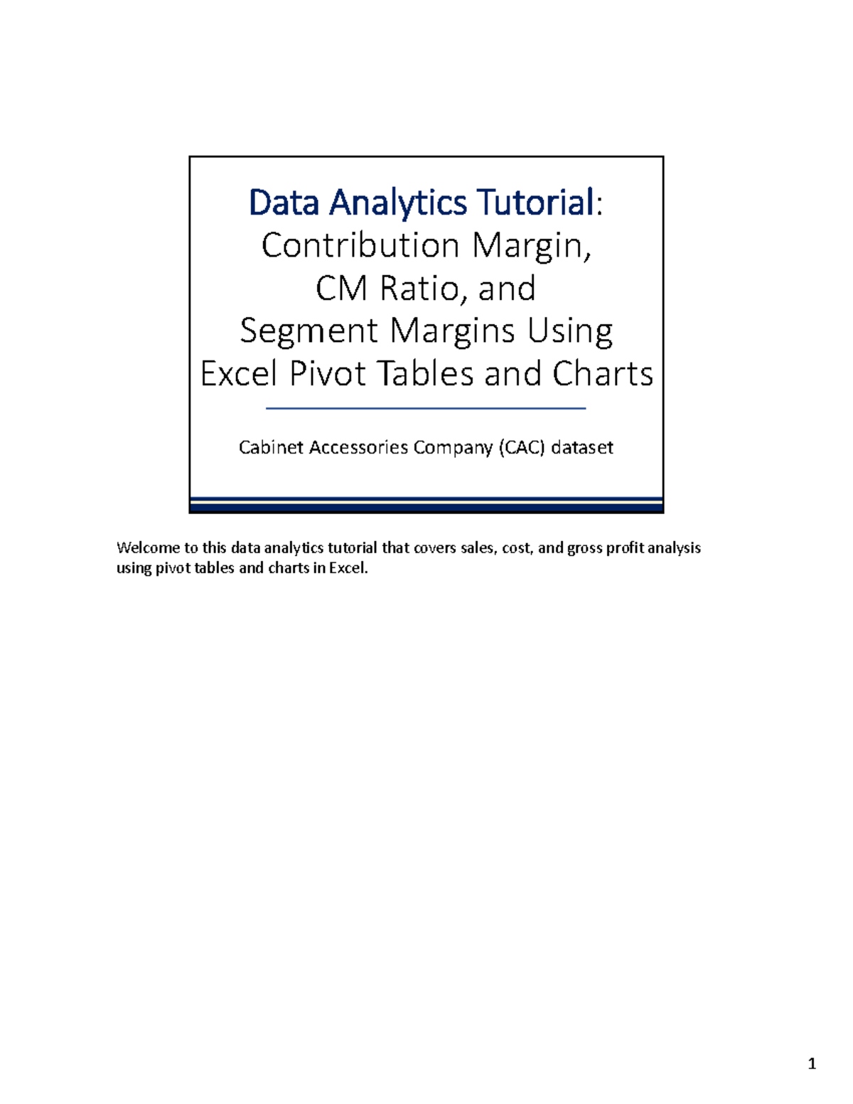 Students Data Analytics Assignment Tutorial slides - Data Analytics Tutorial: Contribution ...