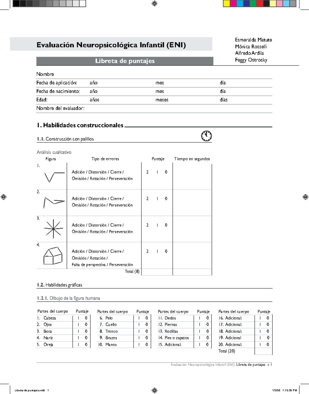 ENI.Libreta Puntajes - Test Neuropsicologico e Intervencion CC ...