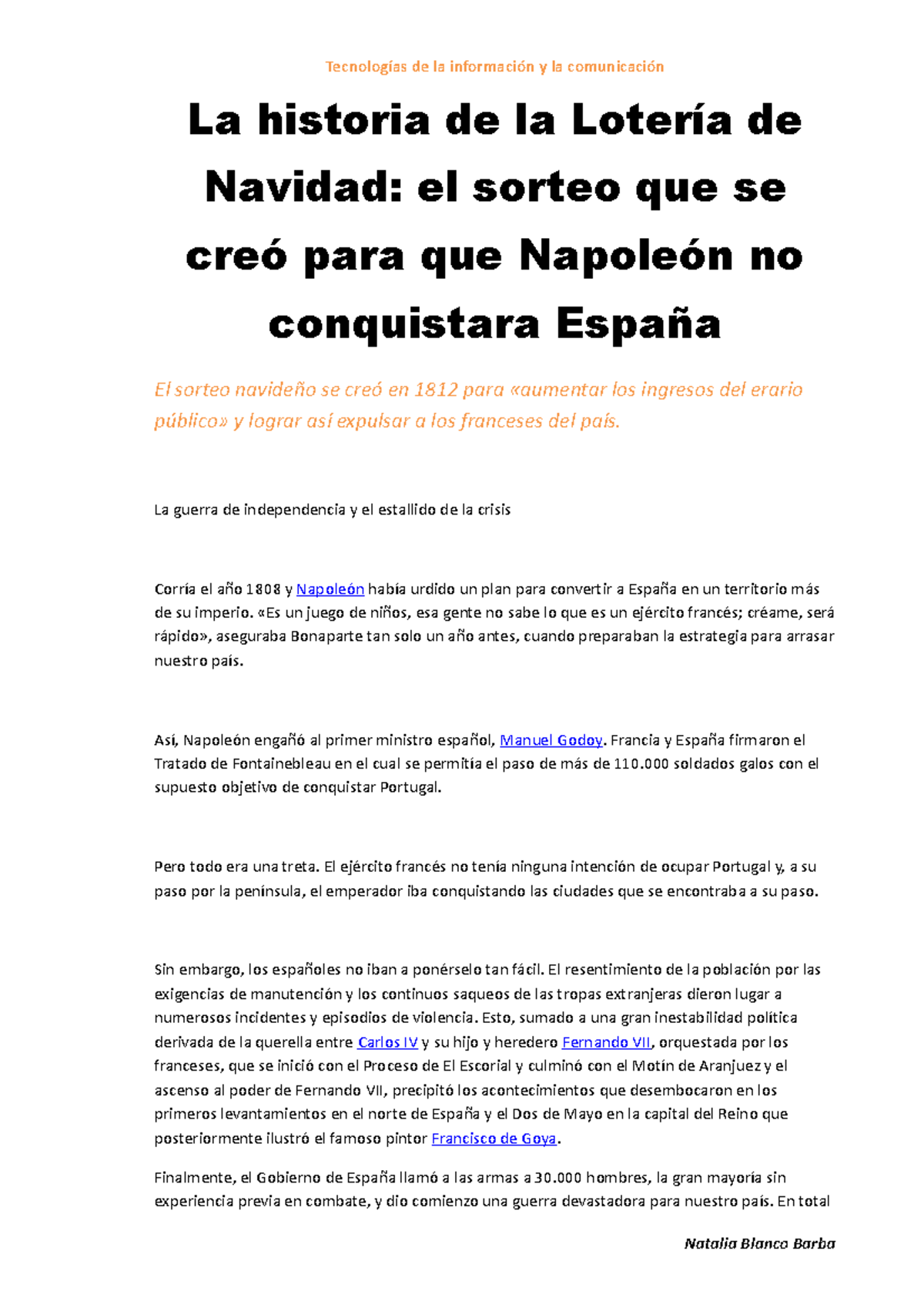 Práctica word TIC - Práctica - La historia de la Lotería de Navidad: el ...