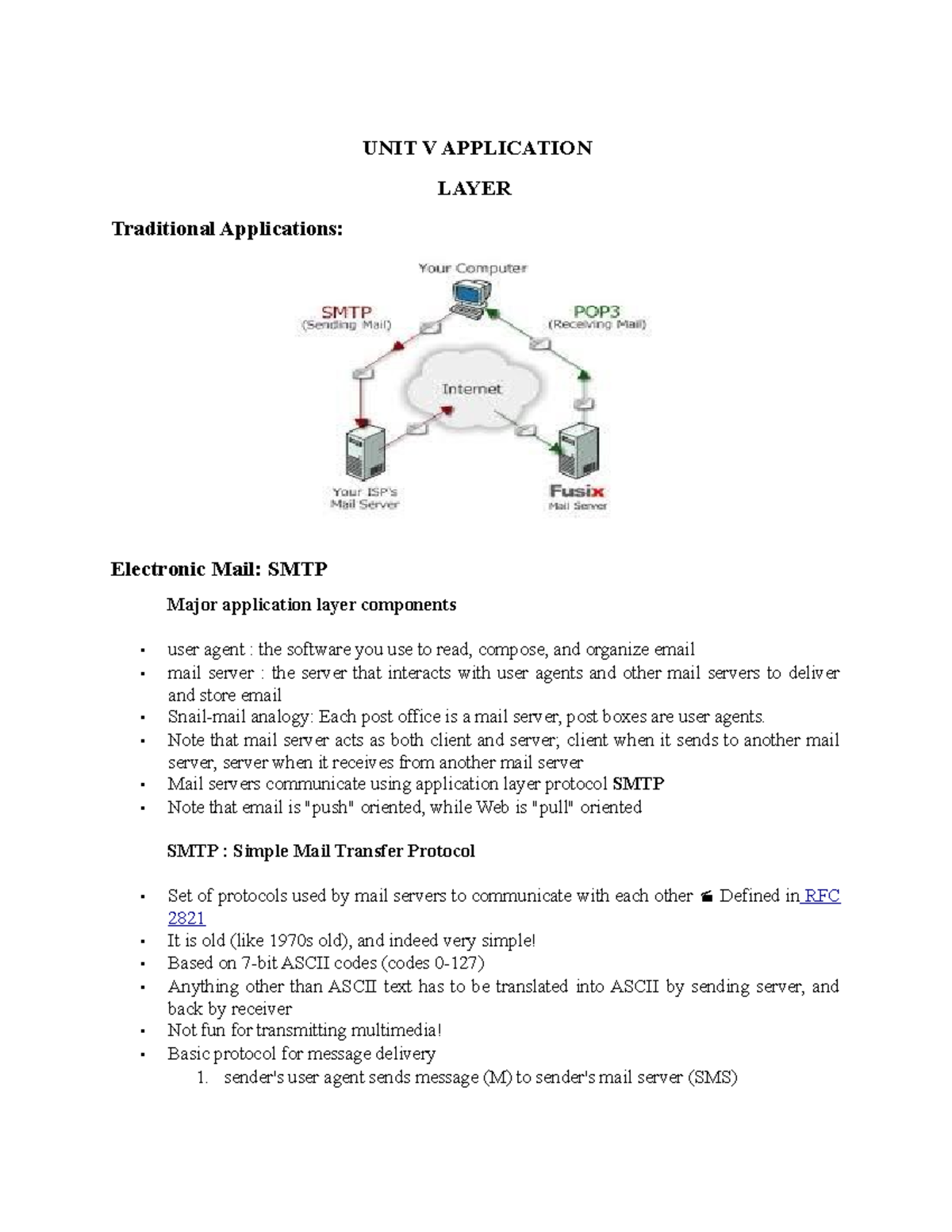 Application Layer Unit5 - UNIT V APPLICATION LAYER Traditional ...