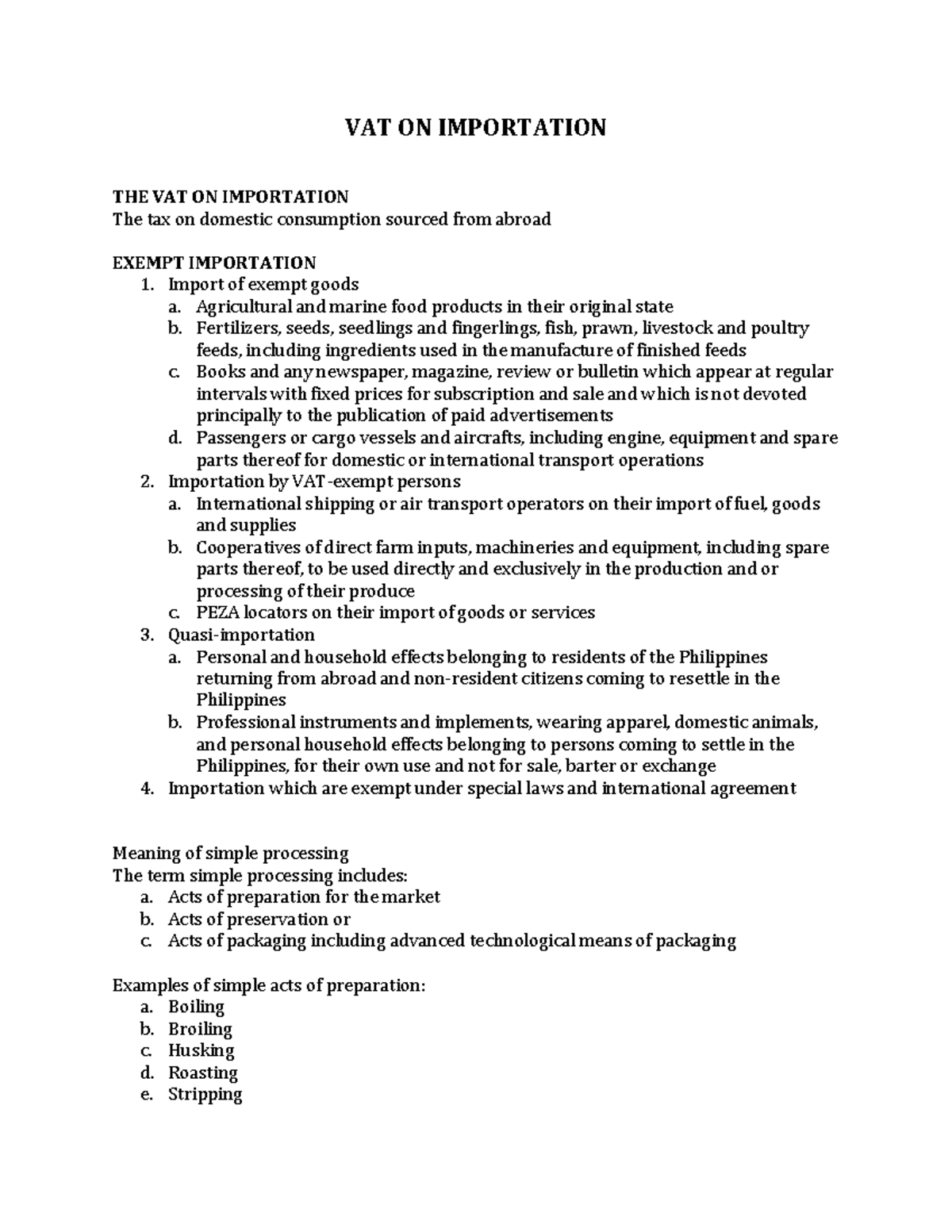 VAT ON Importation - Business Taxation - VAT ON IMPORTATION THE VAT ON ...
