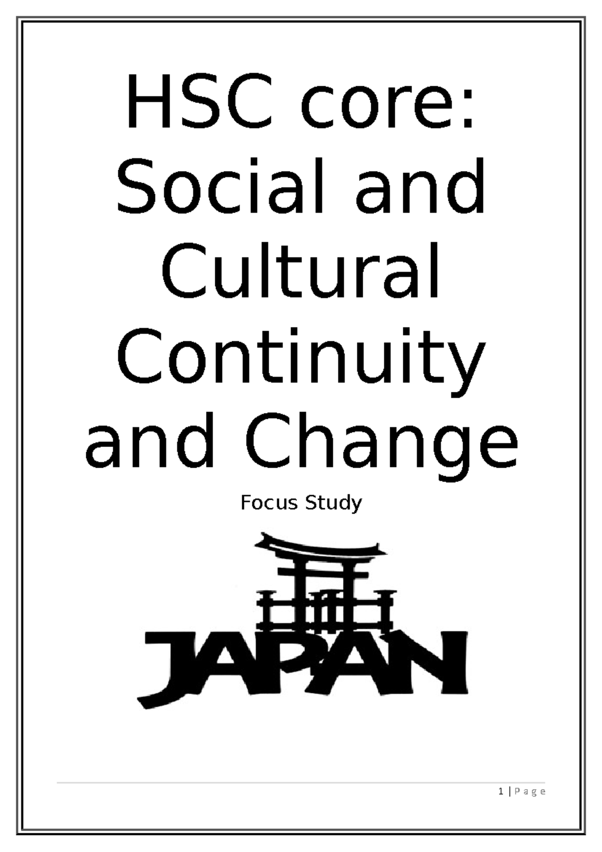 SOC Cont Change Japan Booklet - HSC core: Social and Cultural ...