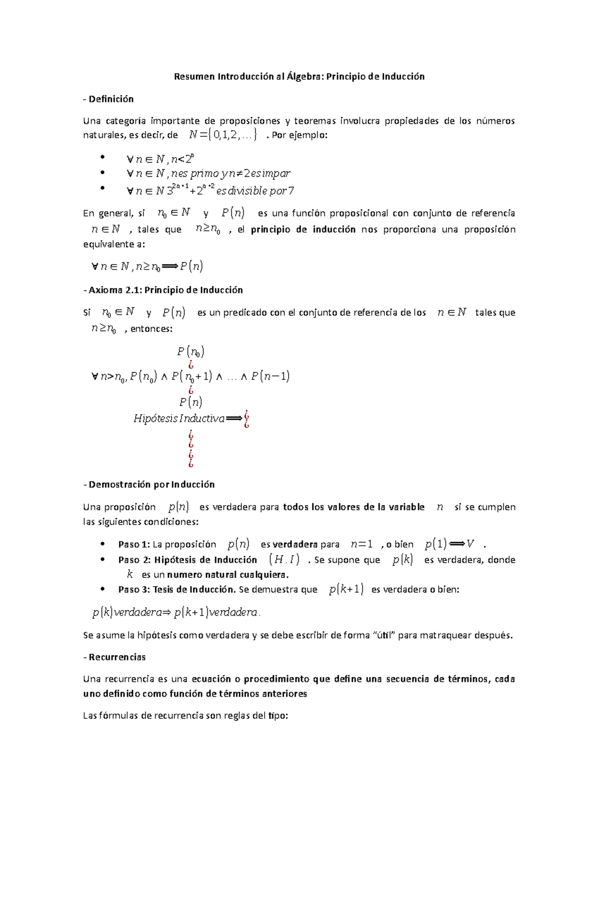 Resumen Algebra 3 - Resumen al Principio de Una importante de ...