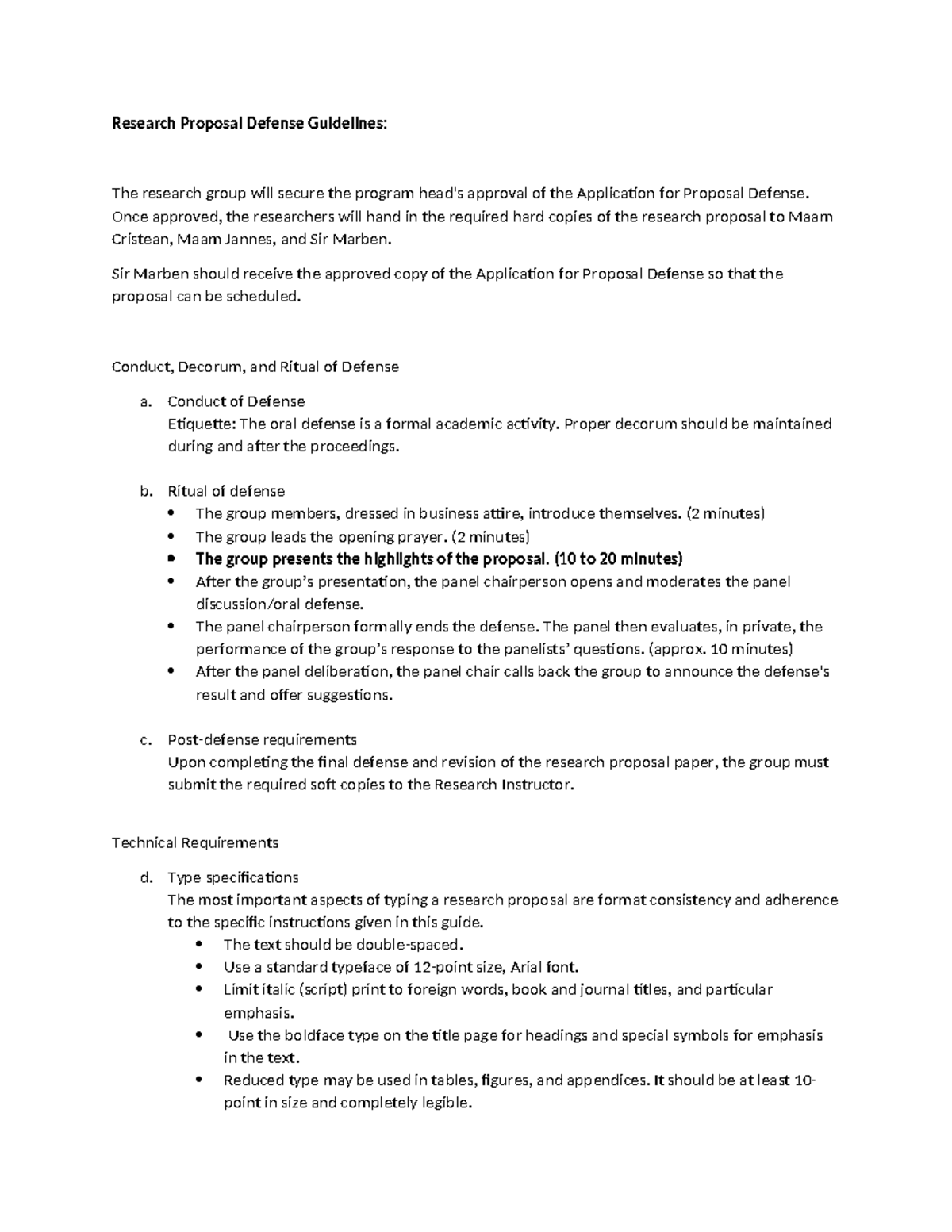 Research Proposal Defense Guidelines College - Research Proposal ...