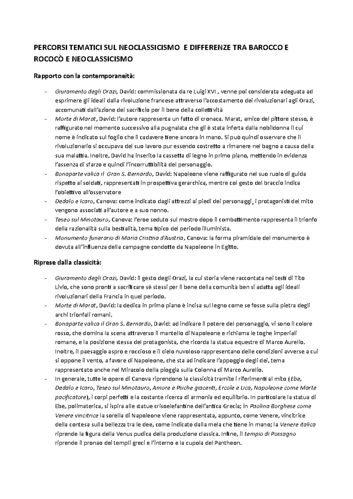 Confronto Neoclassicismo e Barocco - PERCORSI TEMATICI SUL NEOCLASSICISMO E DIFFERENZE TRA ...