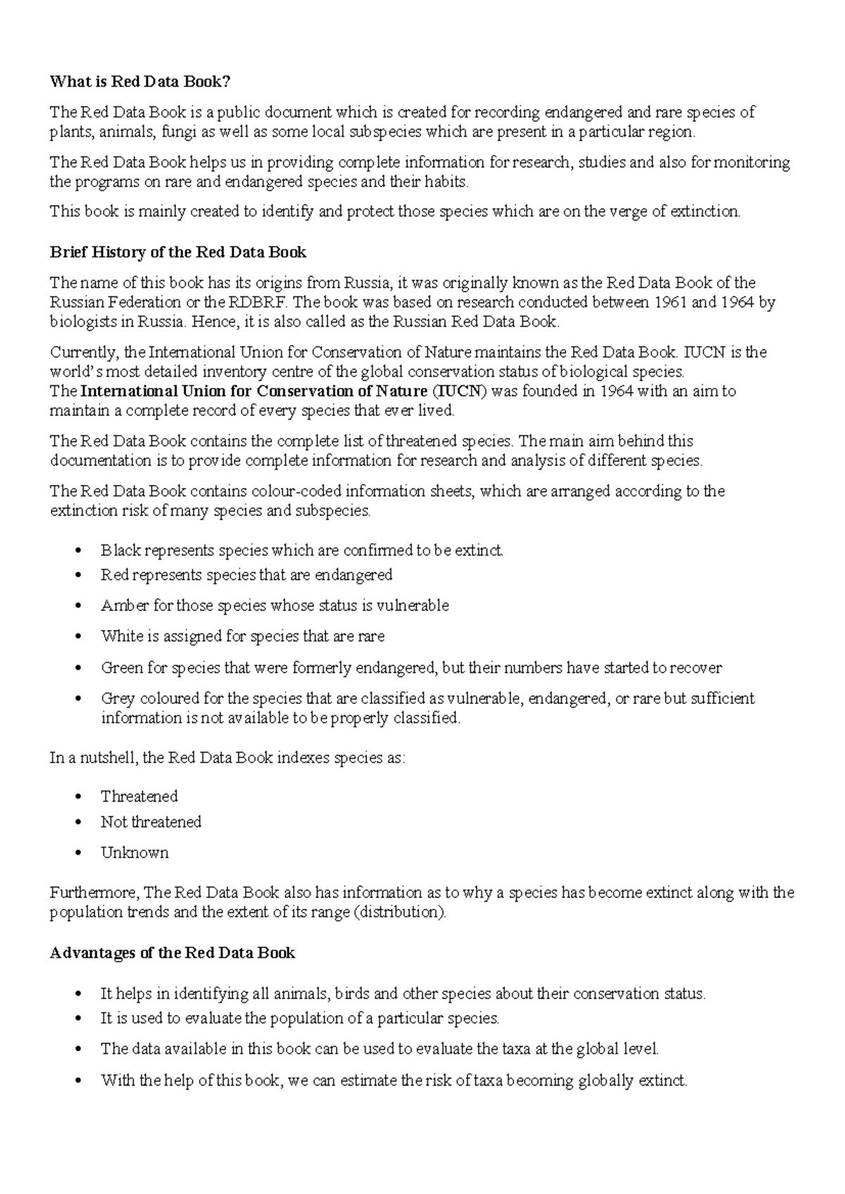Red Data Book - Good content - What is Red Data Book? The Red Data Book ...