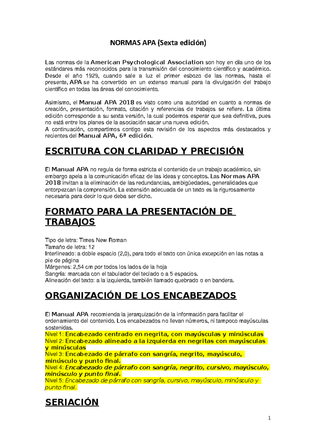 Anexo 07 Normas APA - Apuntes 1.2.3.4 - NORMAS APA (Sexta edición) Las ...