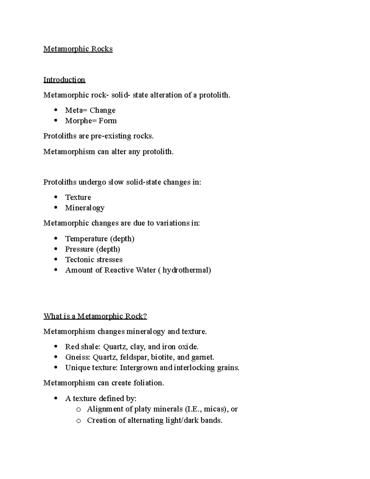Metamorphic Rocks - Metamorphic Rocks Introduction Metamorphic rock ...