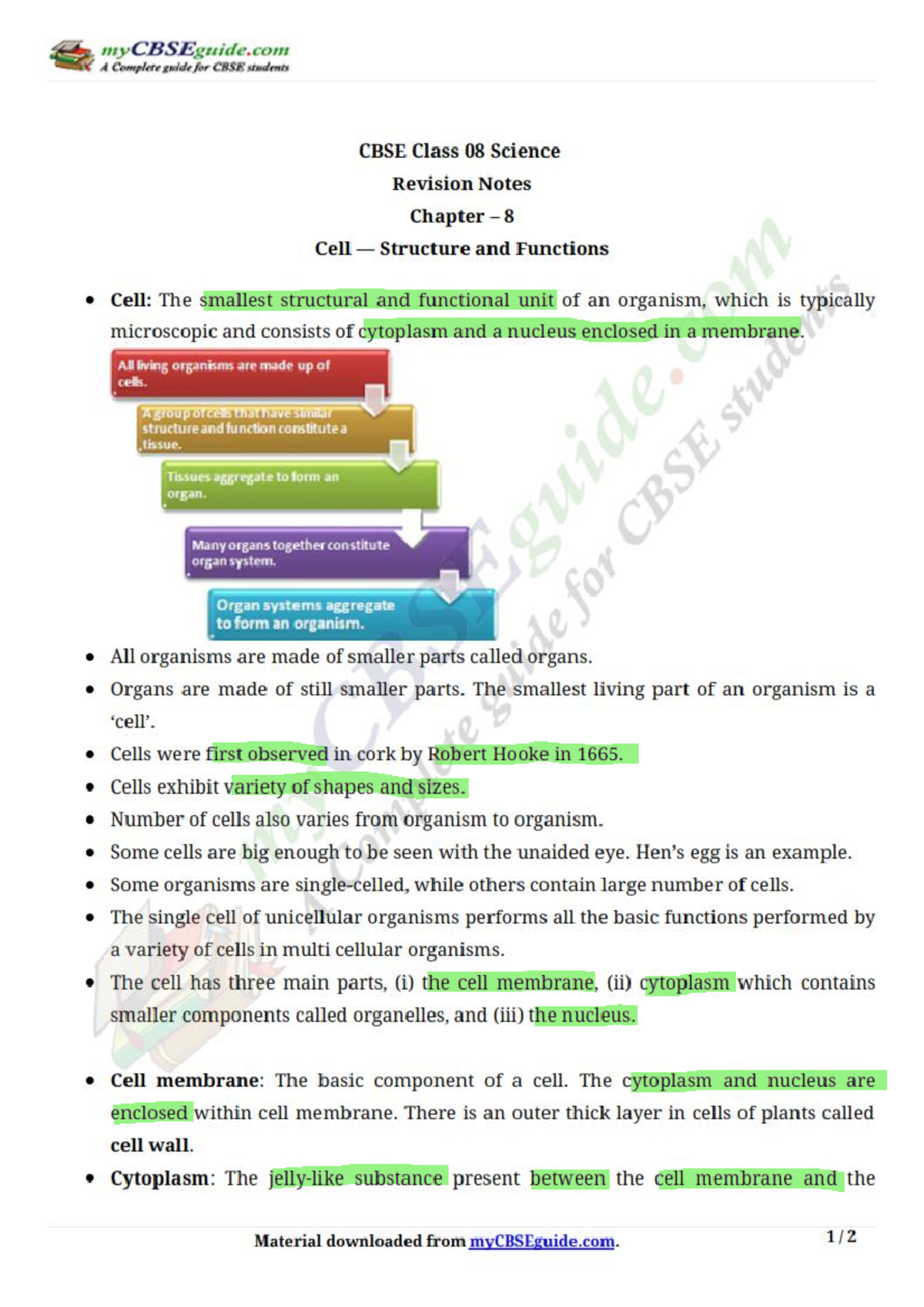 Cell basic - good - Master of computer applications - Studocu