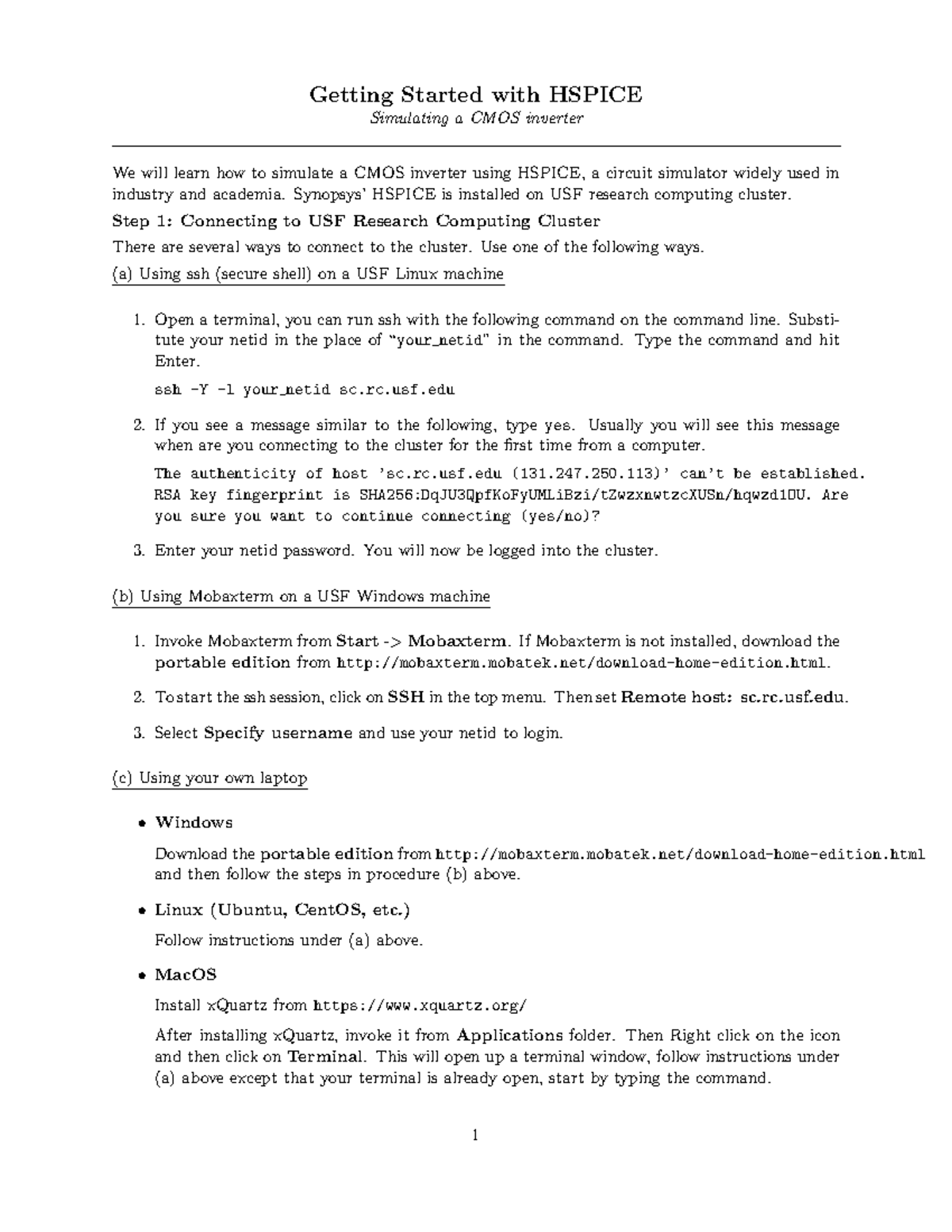 Getting Started Hspice - Getting Started with HSPICE Simulating a CMOS ...