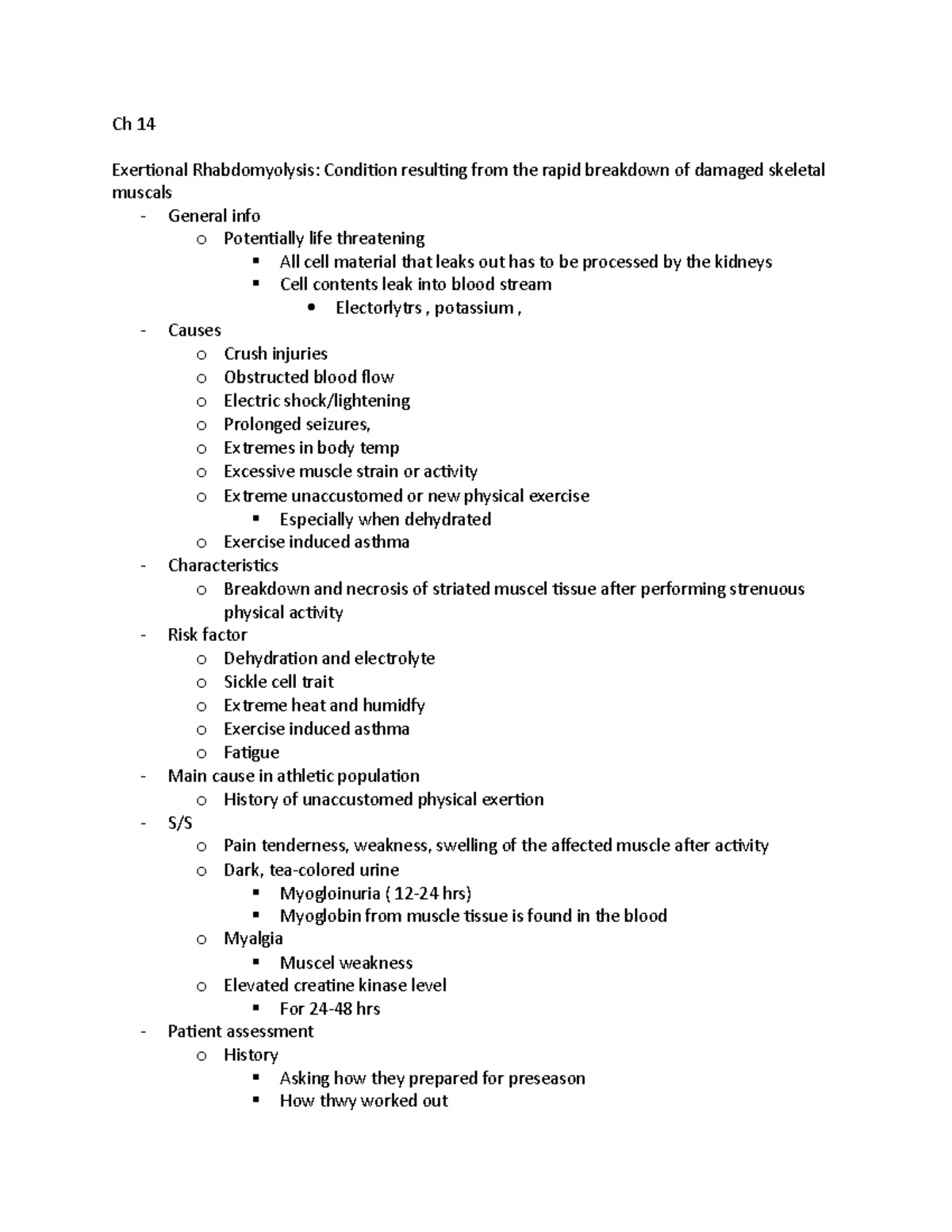 Ch 14 - instructor: Jessica Baum-Mehus - Ch 14 Exertional ...