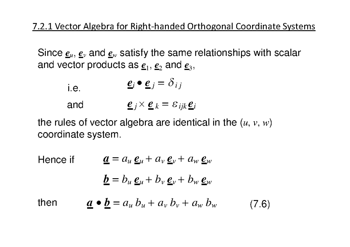 7.2.1-2 (HO L28) Curvilinear vector algebra, Volume, Surface elements ...