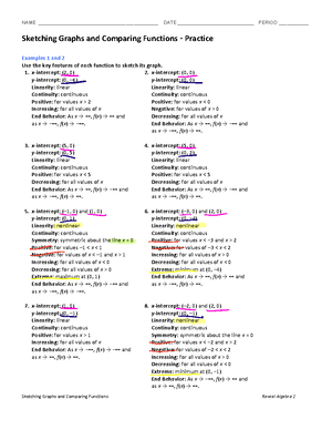 Transformations Packet - Algebra 2 worksheet 4 Name ...