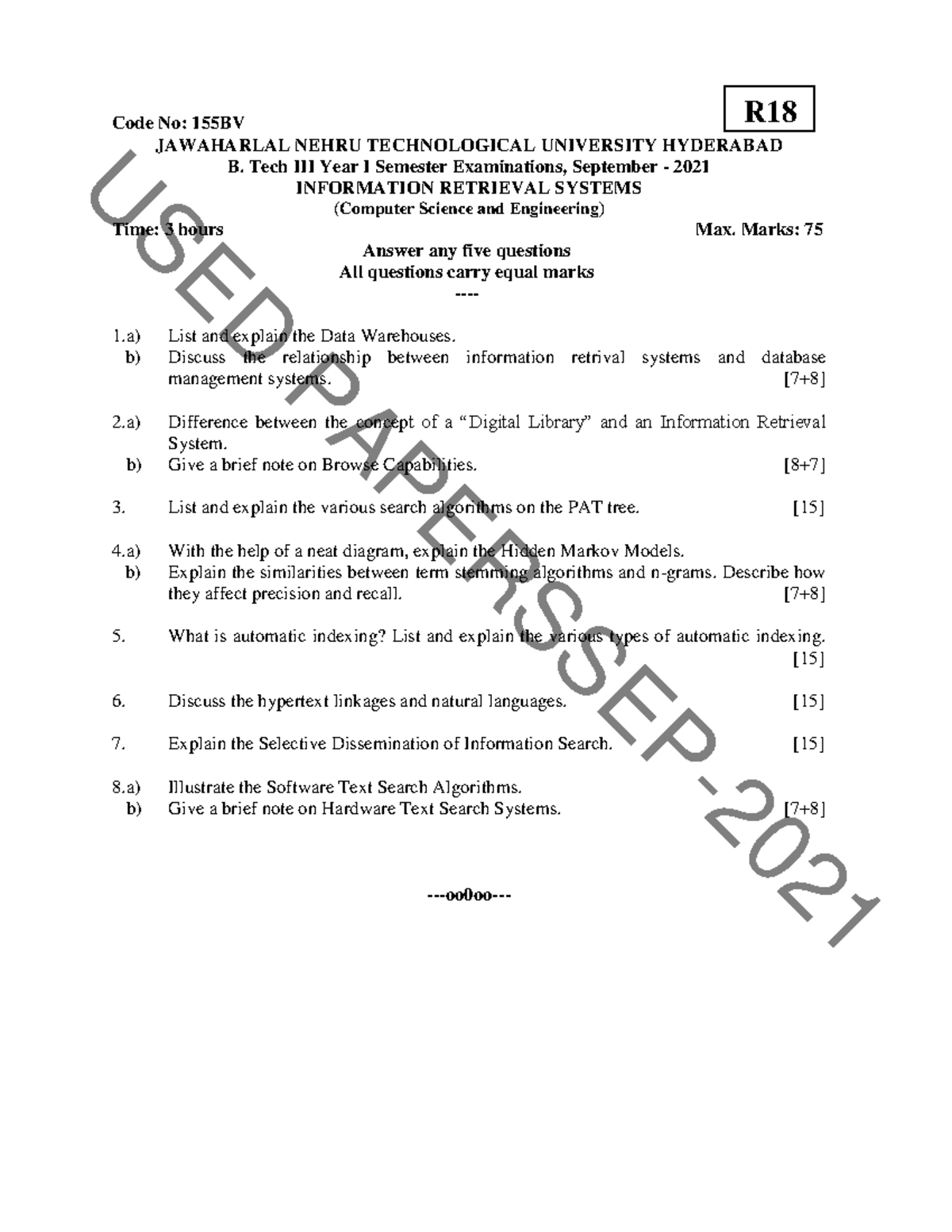 IRS Question Papers - Code No: 155BV JAWAHARLAL NEHRU TECHNOLOGICAL ...