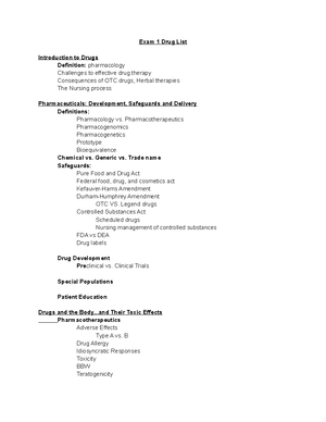 Week 1 Introduction to Drugs - Week 1: Introduction to Drugs ...