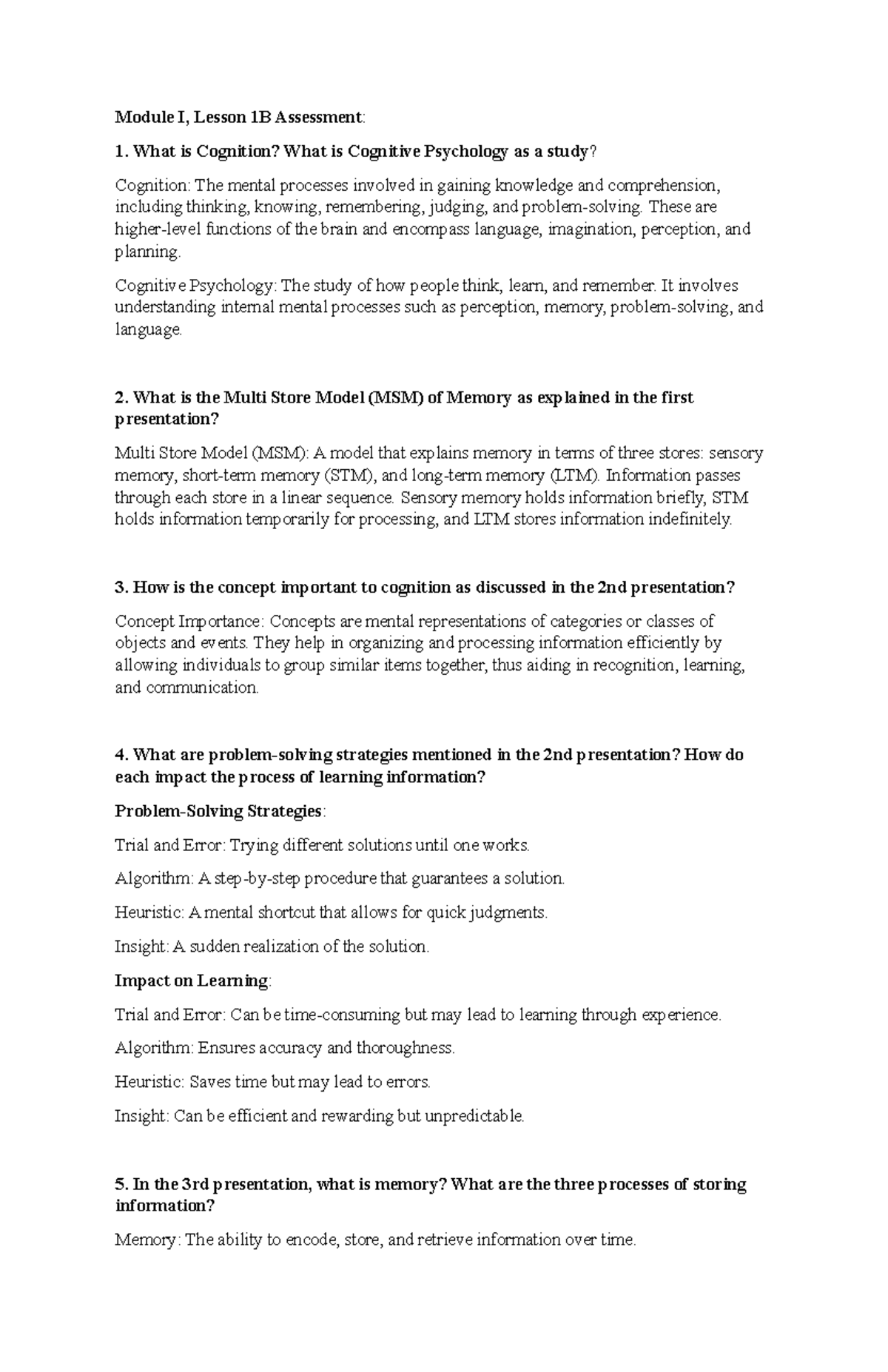 Document (10) - Note - Module I, Lesson 1B Assessment: What is ...