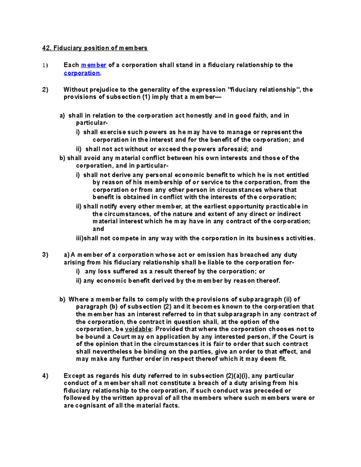 S42 - S43 - section 42 - Fiduciary position of members Each member of a ...