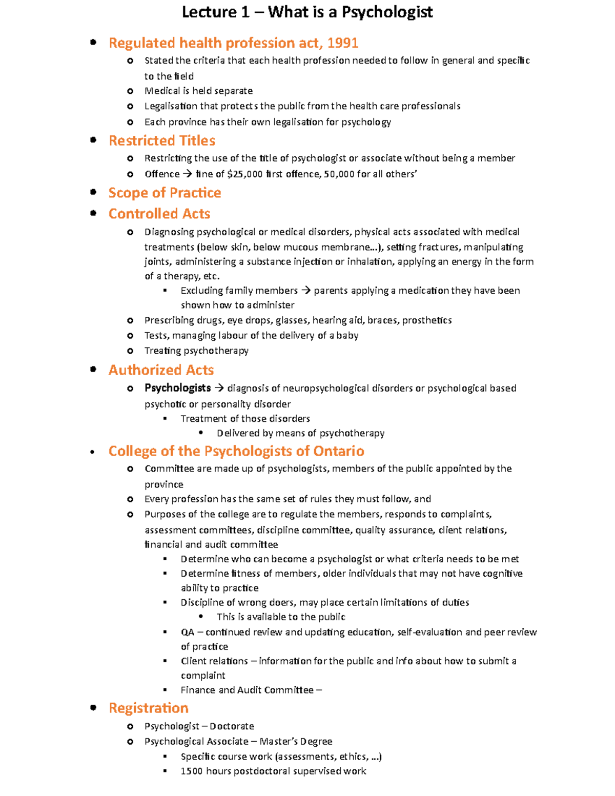 Lecture 1 - Intro and History - Psychology 2030A/B - UWO - Studocu