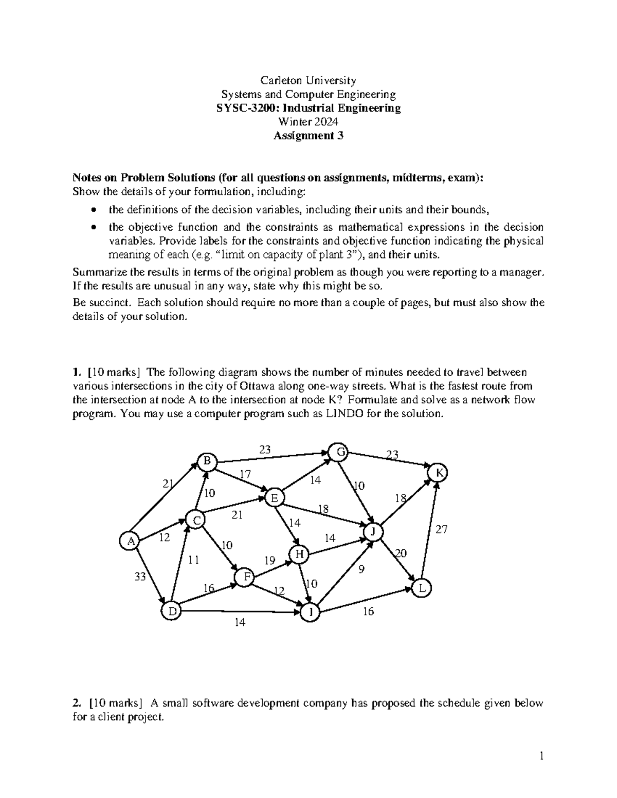 3200Assign 3-2024W - SYSC 3200 A3 - 1 Carleton University Systems and Computer Engineering - Studocu