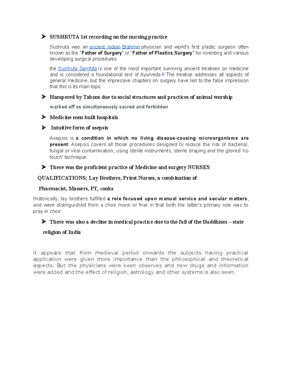 Sushruta 1st recording on the nursing practice - SUSHRUTA 1st recording ...