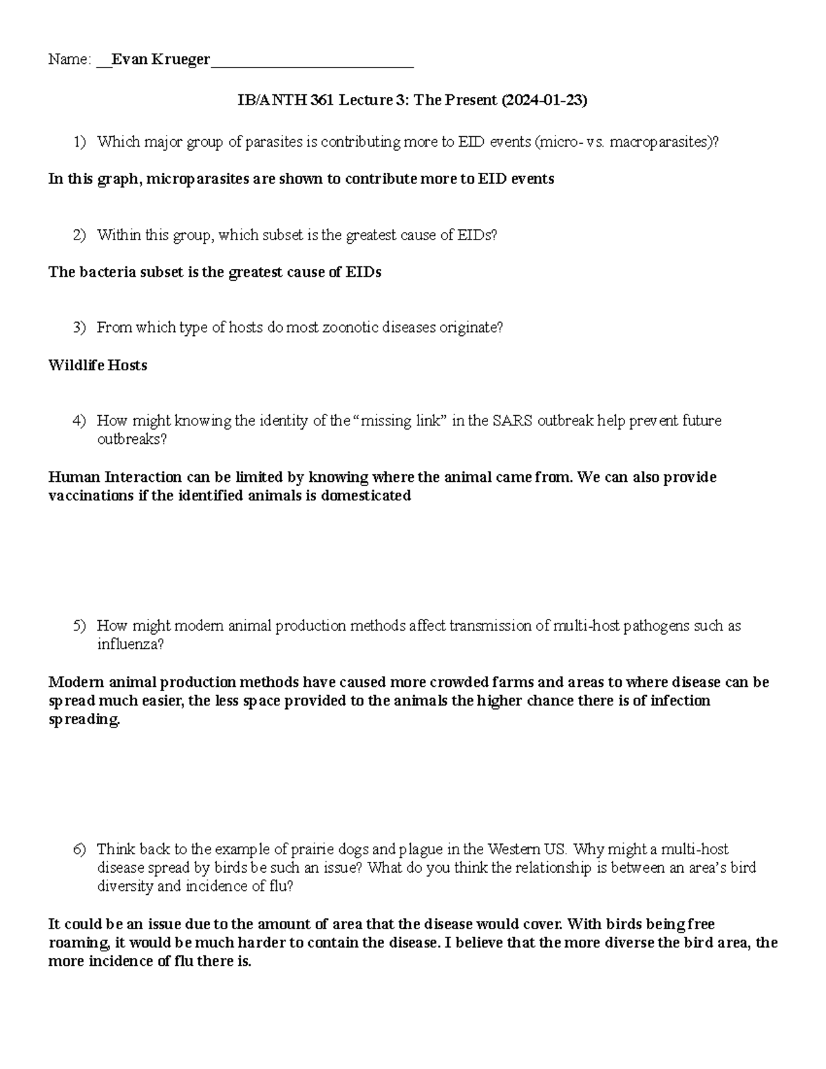 23 In Class Activity - Name: Evan Krueger_______________________ IB/ANTH 361 Lecture 3: The ...