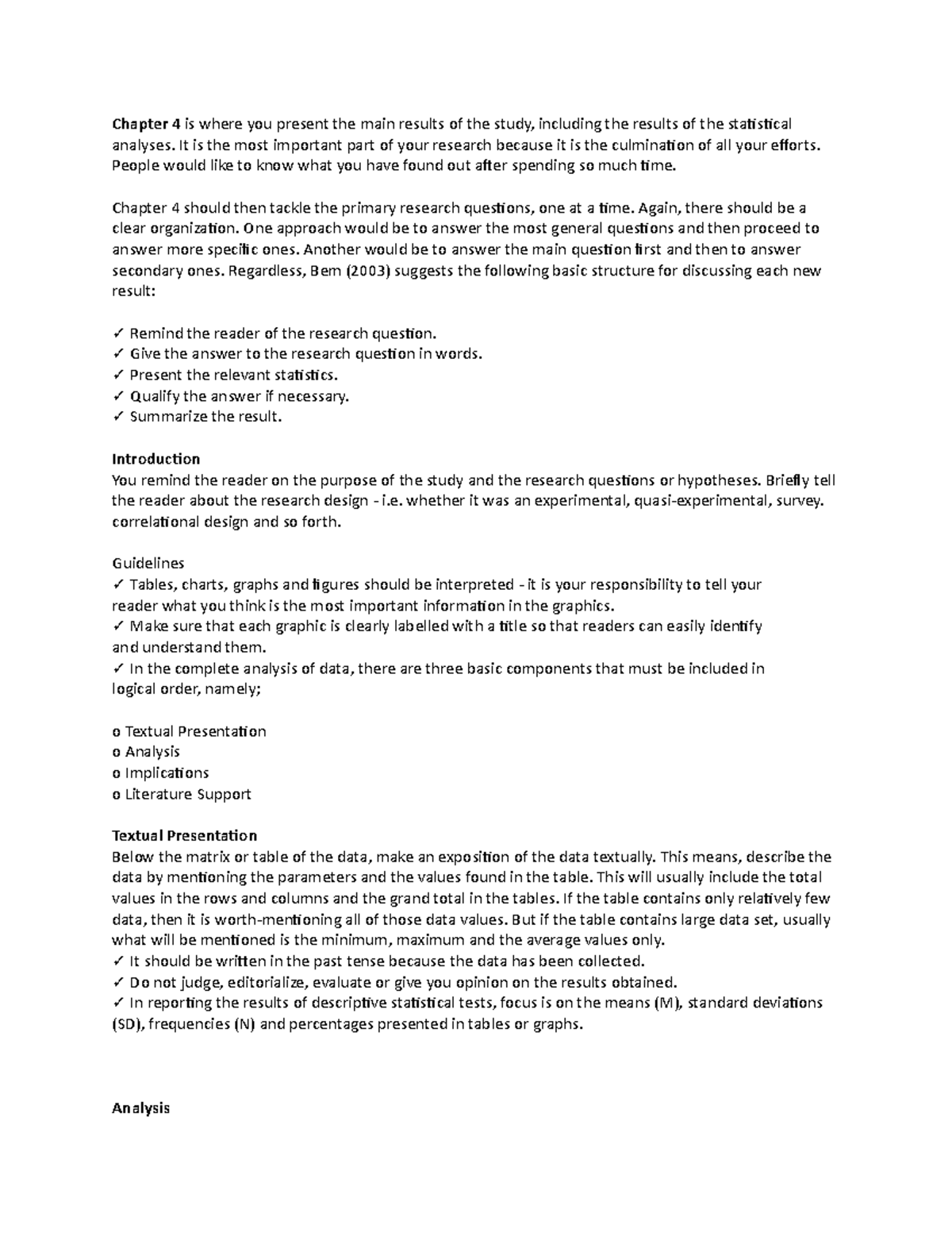 Interpreting and Reporting Basic Research Results - Chapter 4 is where ...