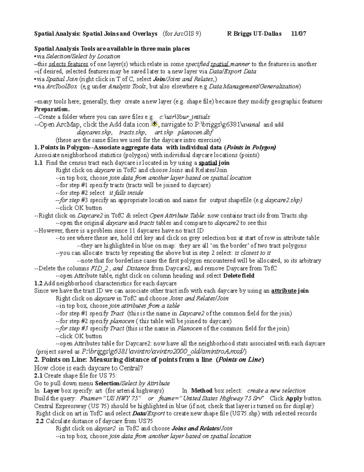 Av9anal - Advanced course in GIS health - Spatial Analysis: Spatial ...