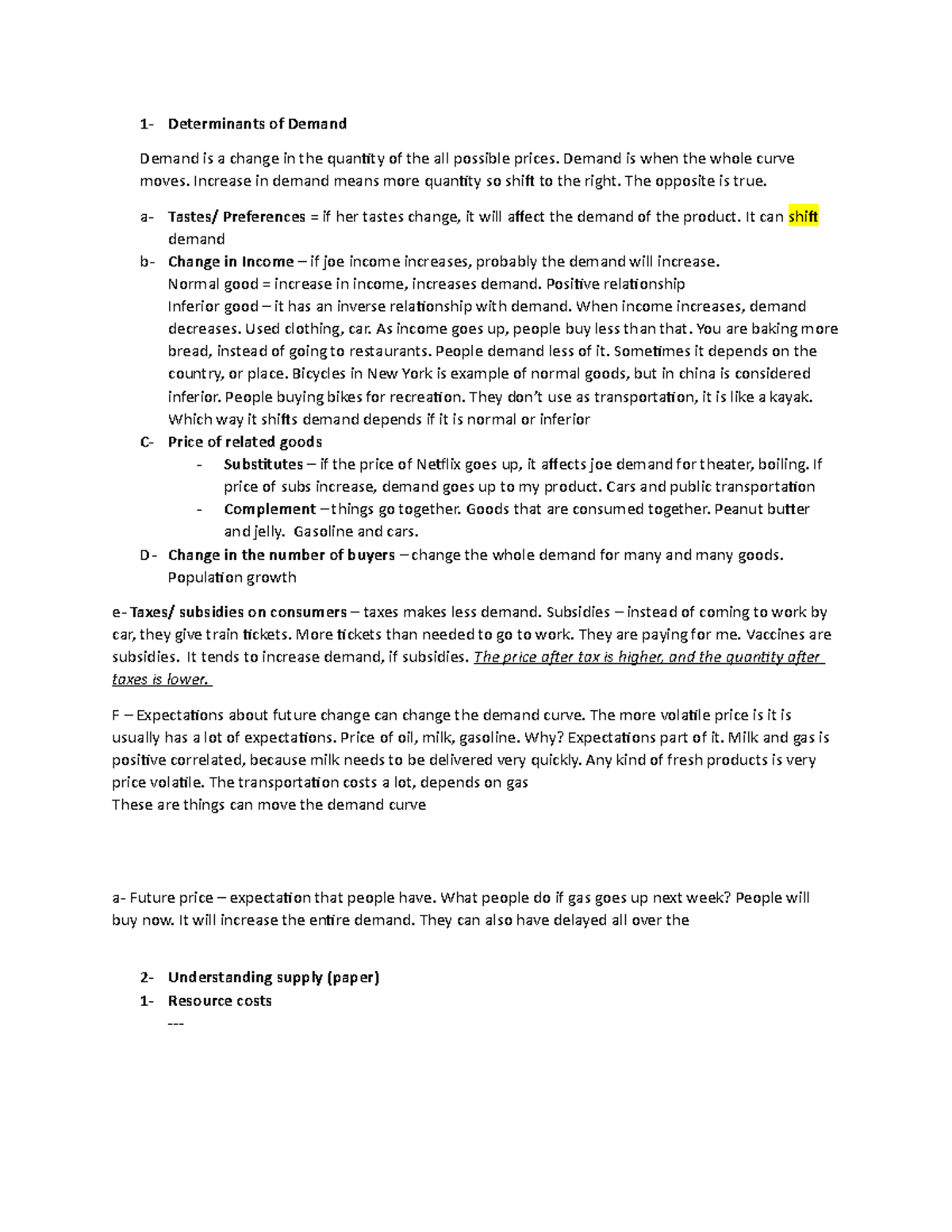 Determinants of Demand - 01-29-181213 - 1- Determinants of Demand ...