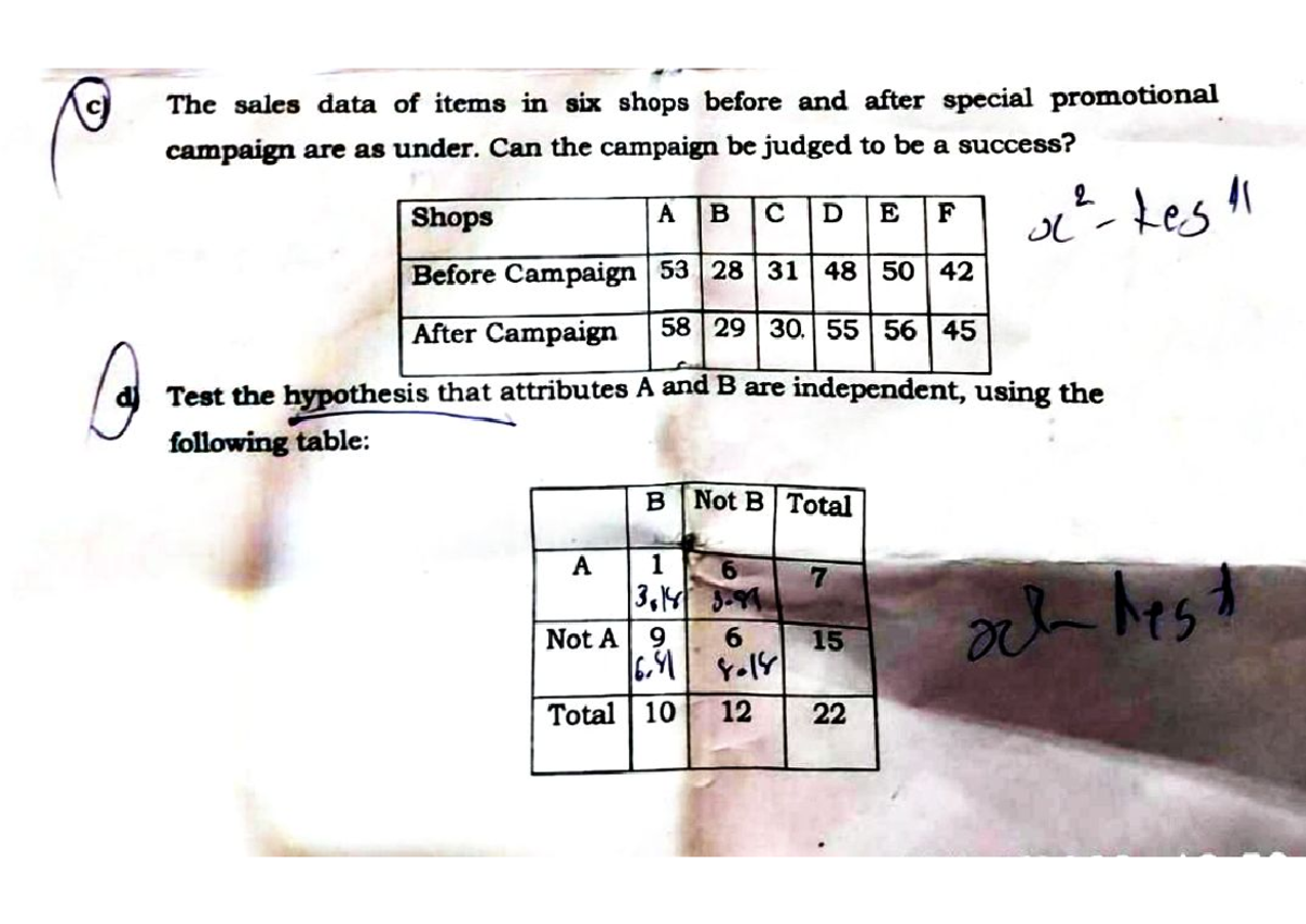 CHI Square Questions - Practice Work For Chi x² - Quantitative Methods ...