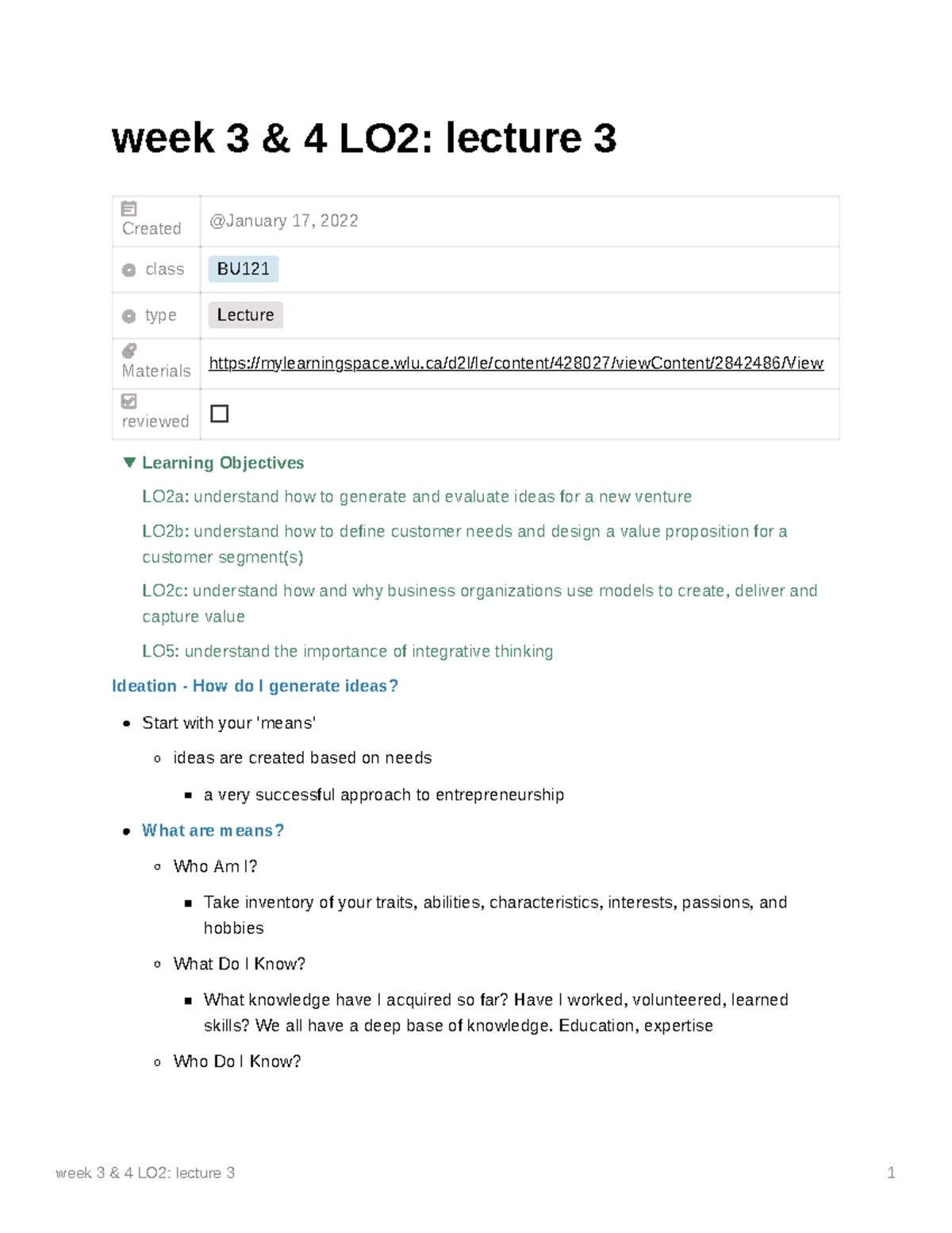 Week 3 four Learning Objectives 2 lecture 3 - week 3 & 4 LO2: lecture 3 ...