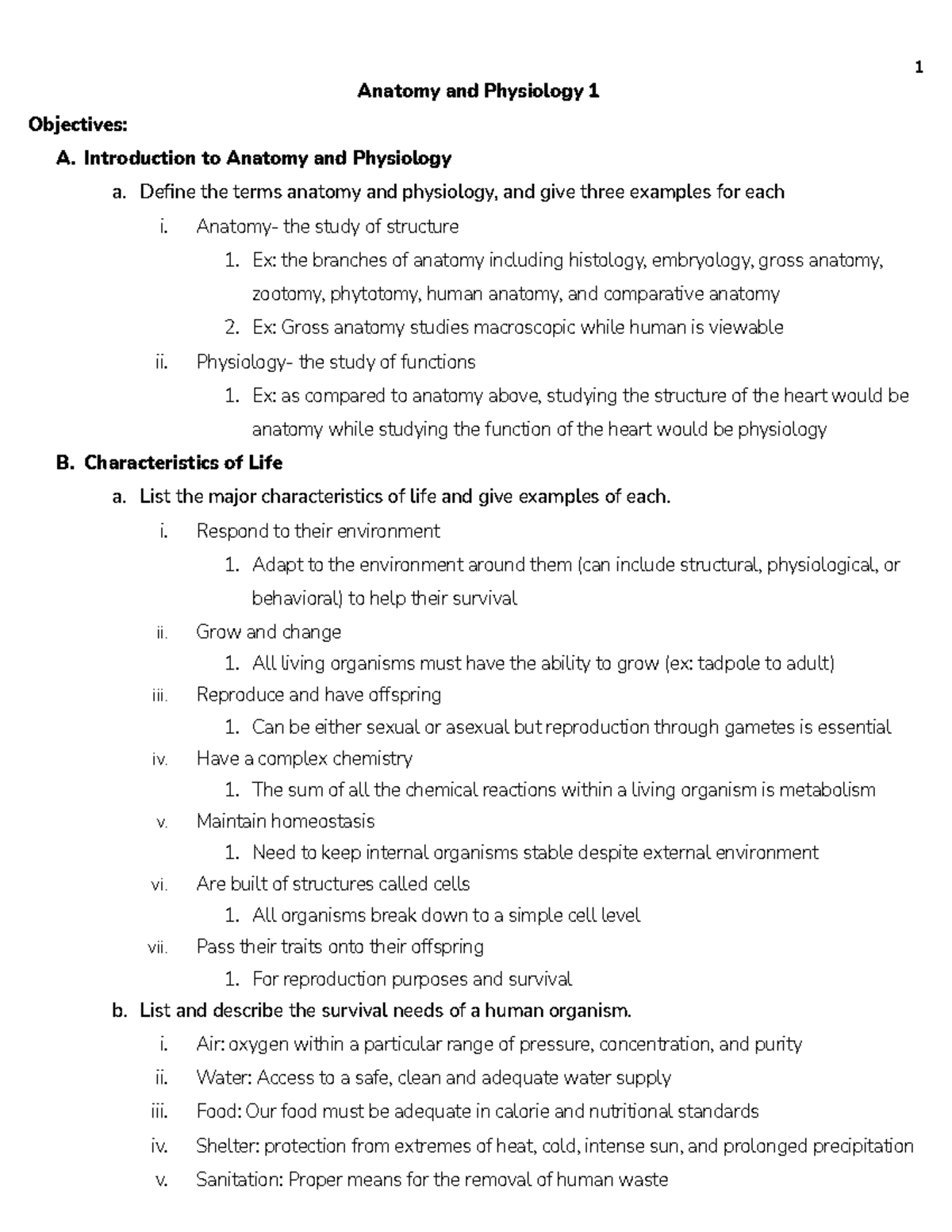 Anatomy and Physiology 1 - Introduction to Anatomy and Physiology a ...