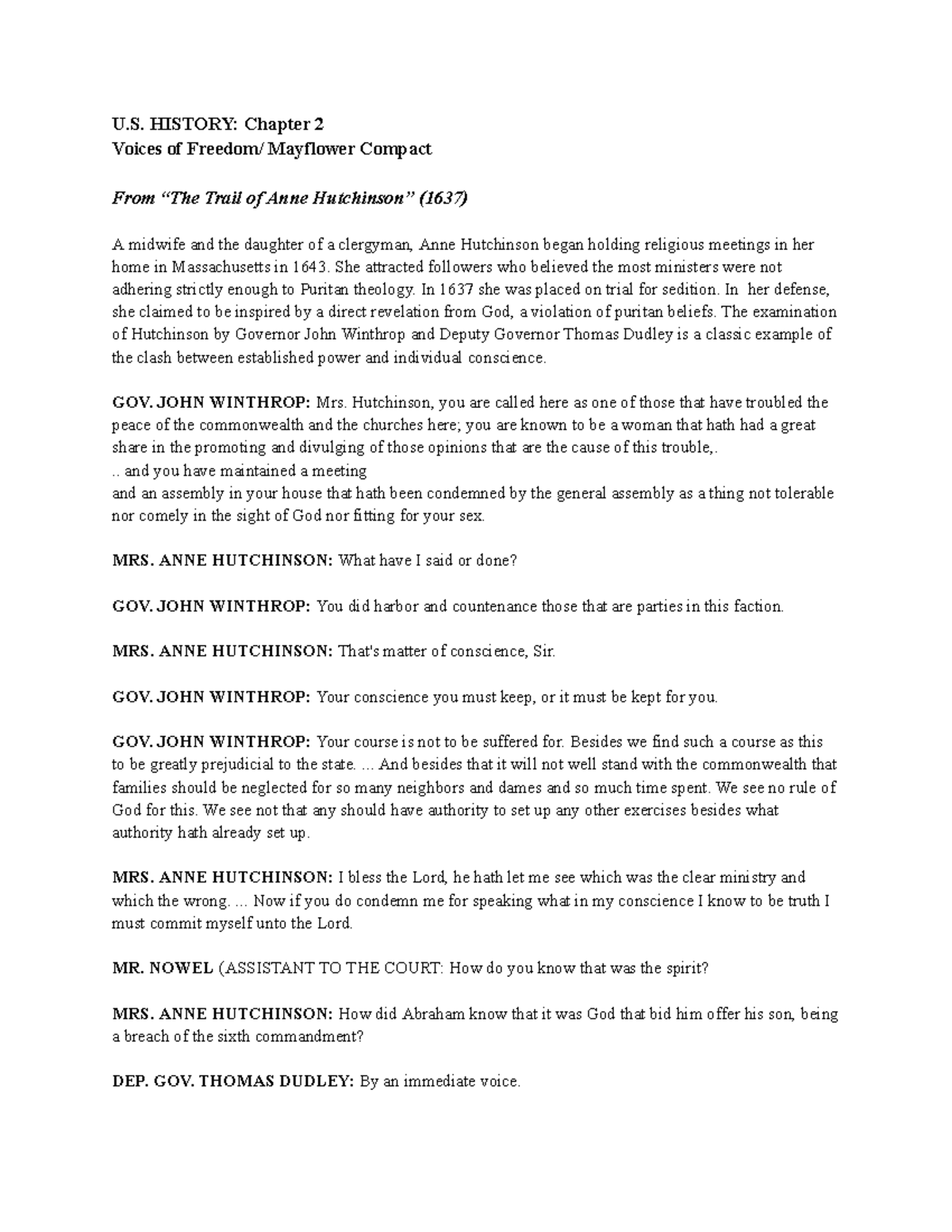 Chapter 2 Voices of Freedom - U. HISTORY: Chapter 2 Voices of Freedom ...