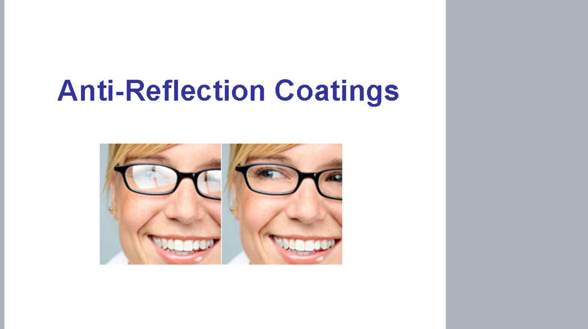 Anti Reflection coatings - M1B525788 - Caledonian - Studocu
