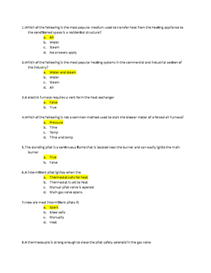 HVAC Intermediate Controls Chapter 15 Quiz - 1 of the following ...