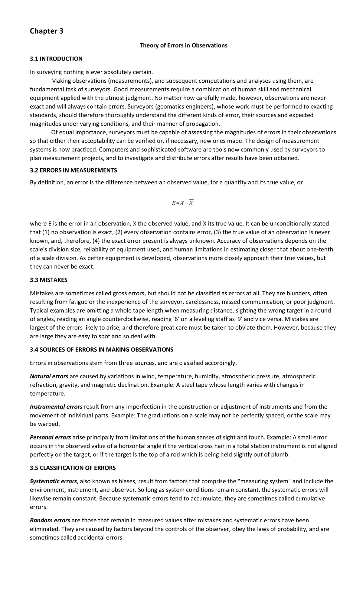 Chapter 3 - Notes - Bbgfujb vhjj - Chapter 3 Theory of Errors in ...