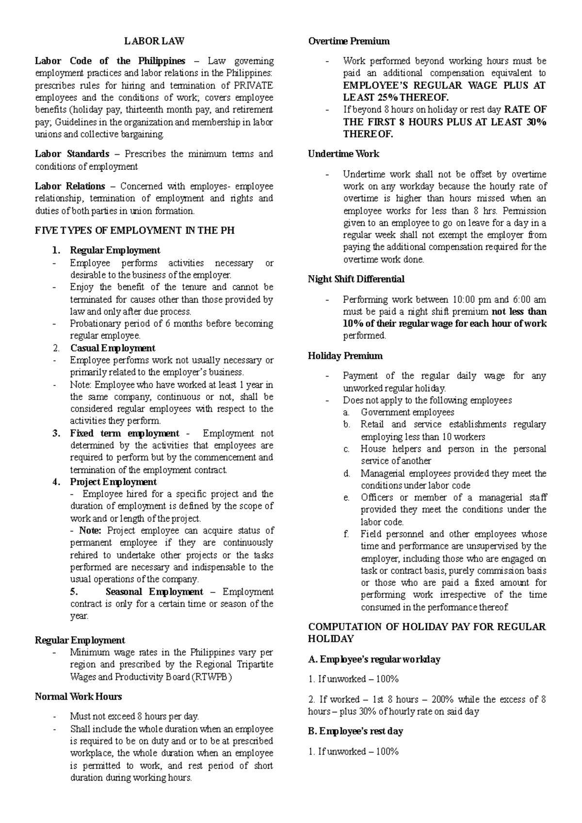 SSS LAW - Notes me - ABJSABJKD - LABOR LAW Labor Code of the ...