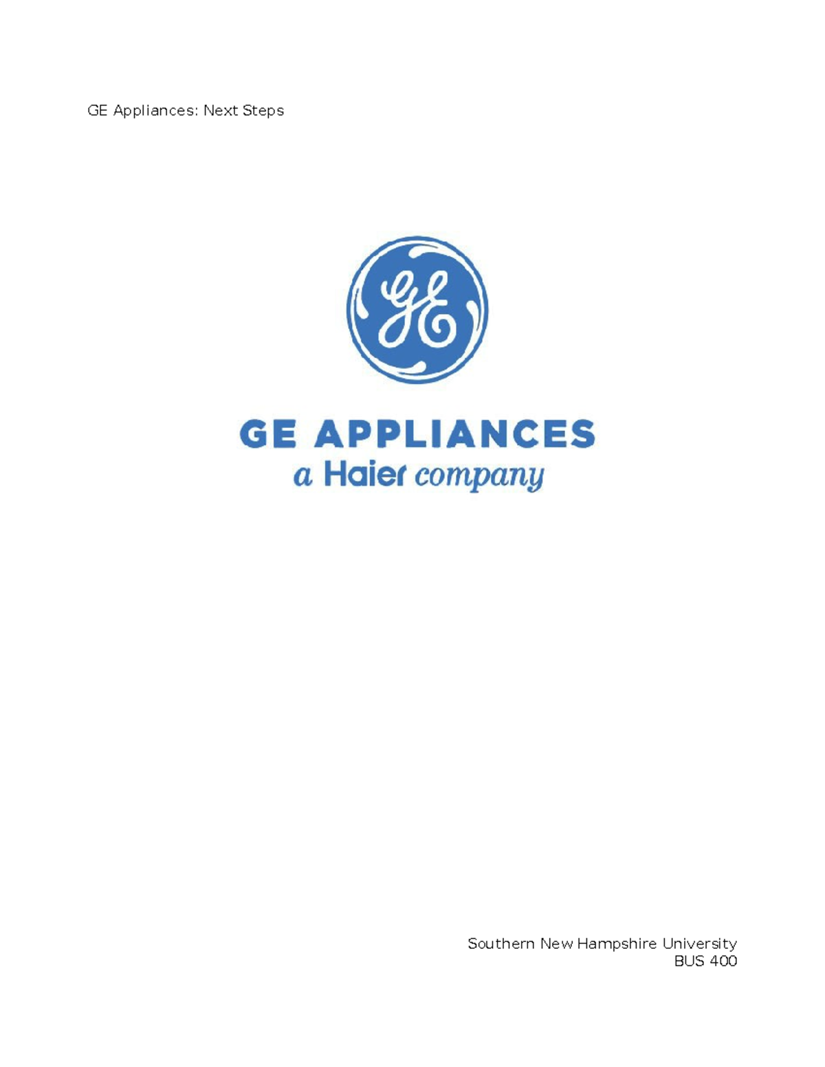 Elmore Elizabeth BUS 400 Module Eight Next Steps - Southern New ...