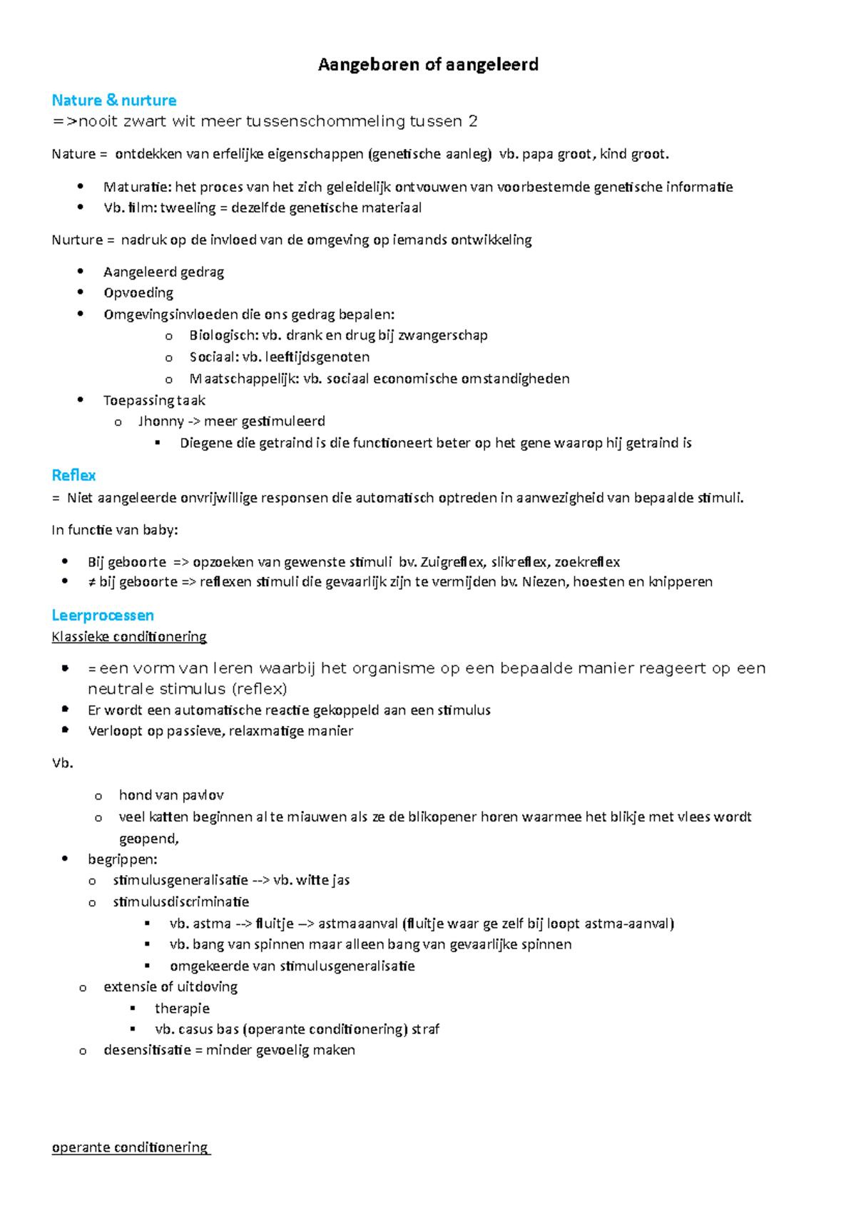 Sv 1 aangeboren of aangeleerd - Aangeboren of aangeleerd Nature ...