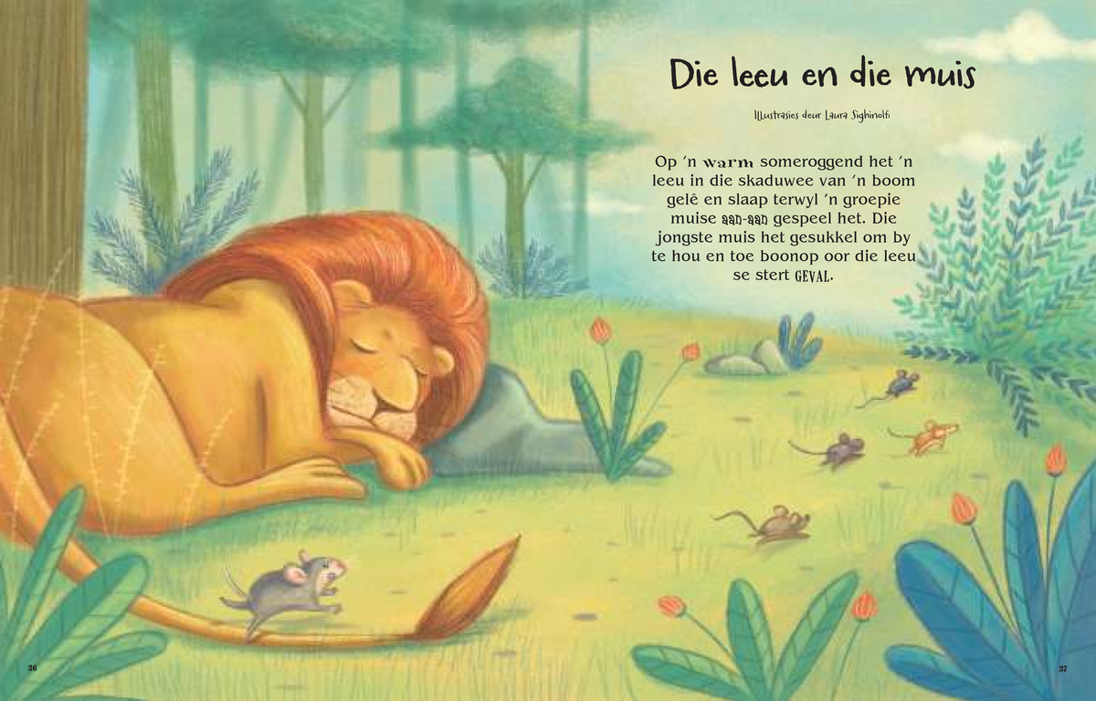 Uittreksel die mooiste fabels - Op ’n warm someroggend het ’n leeu in ...
