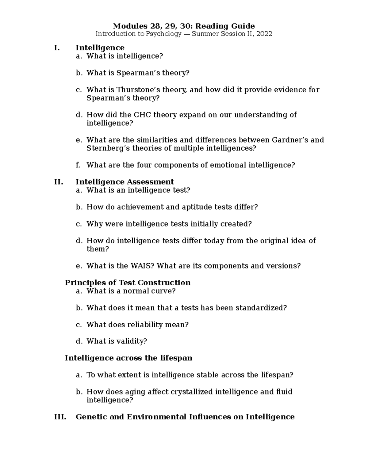 RG Intelligence Post - reading guide. - Introduction to Psychology ...