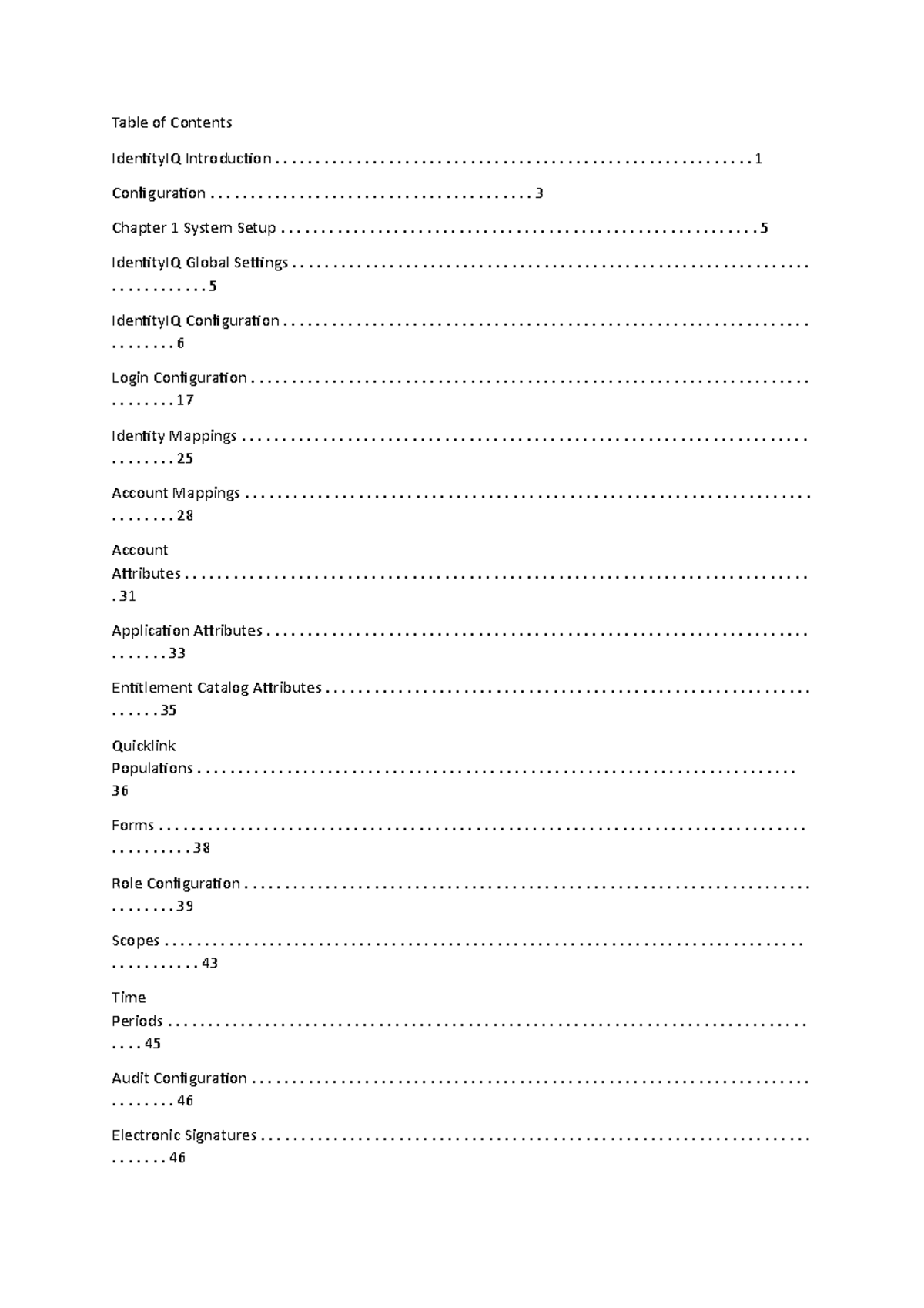 New Microsoft Word Document - Table of Contents IdentityIQ - Studocu