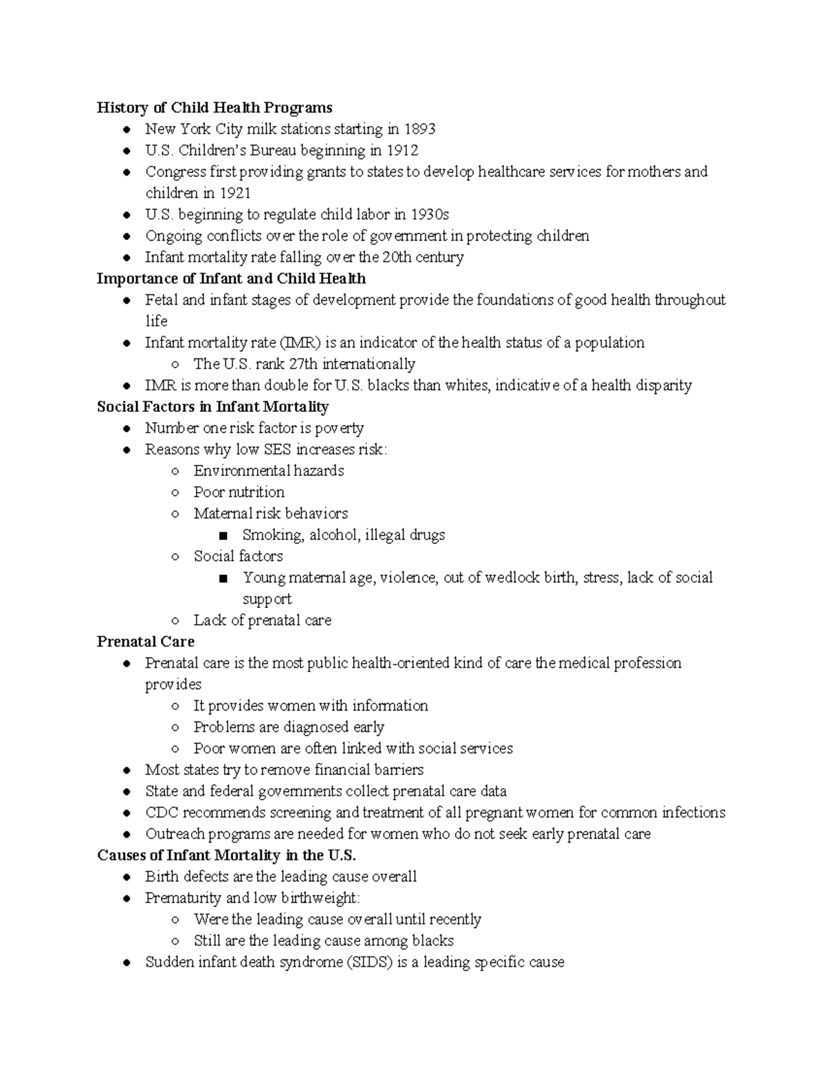 Ch. 18 - Maternal Child Health - History of Child Health Programs New ...