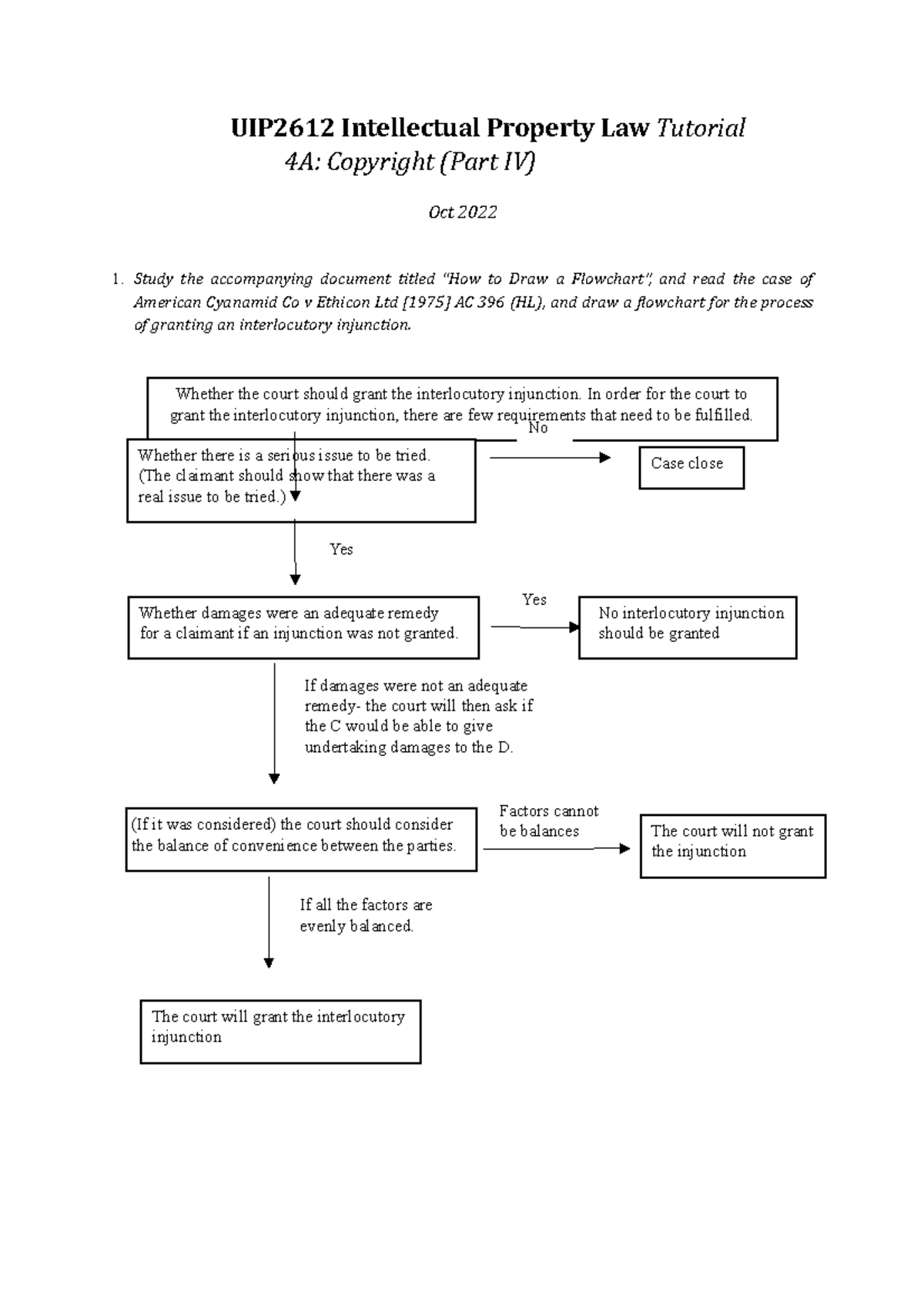 UIP2612 - Tutorial 4A (Copyright IV) - Answer - UIP2612 Intellectual ...