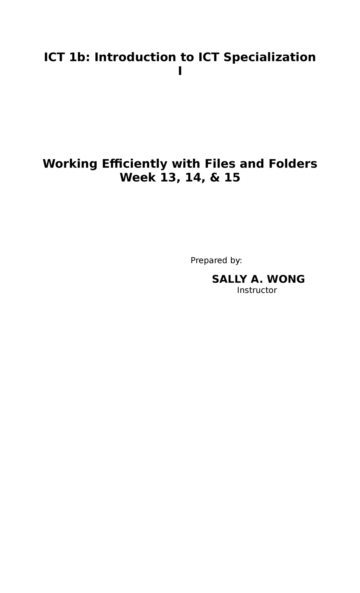 Module 5 - For college materials - ICT 1b: Introduction to ICT ...