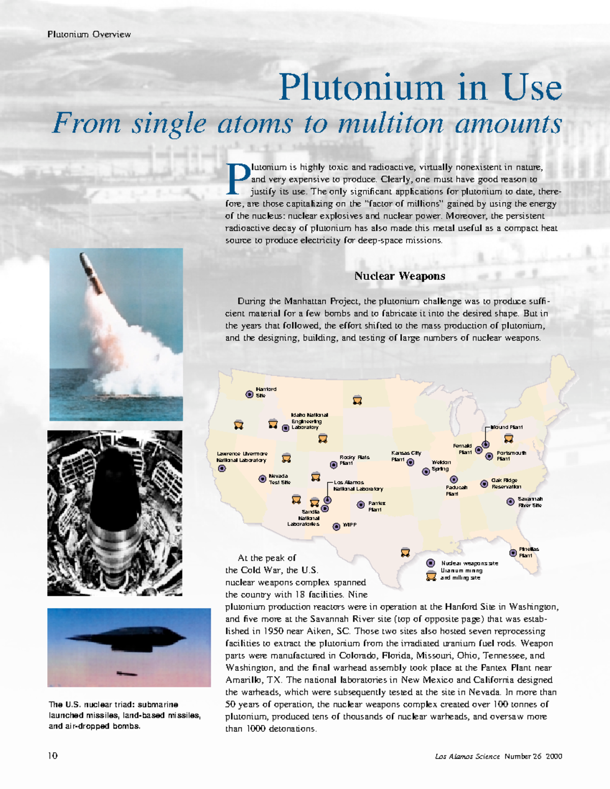 Plutonium in use - P lutonium is highly toxic and radioactive ...