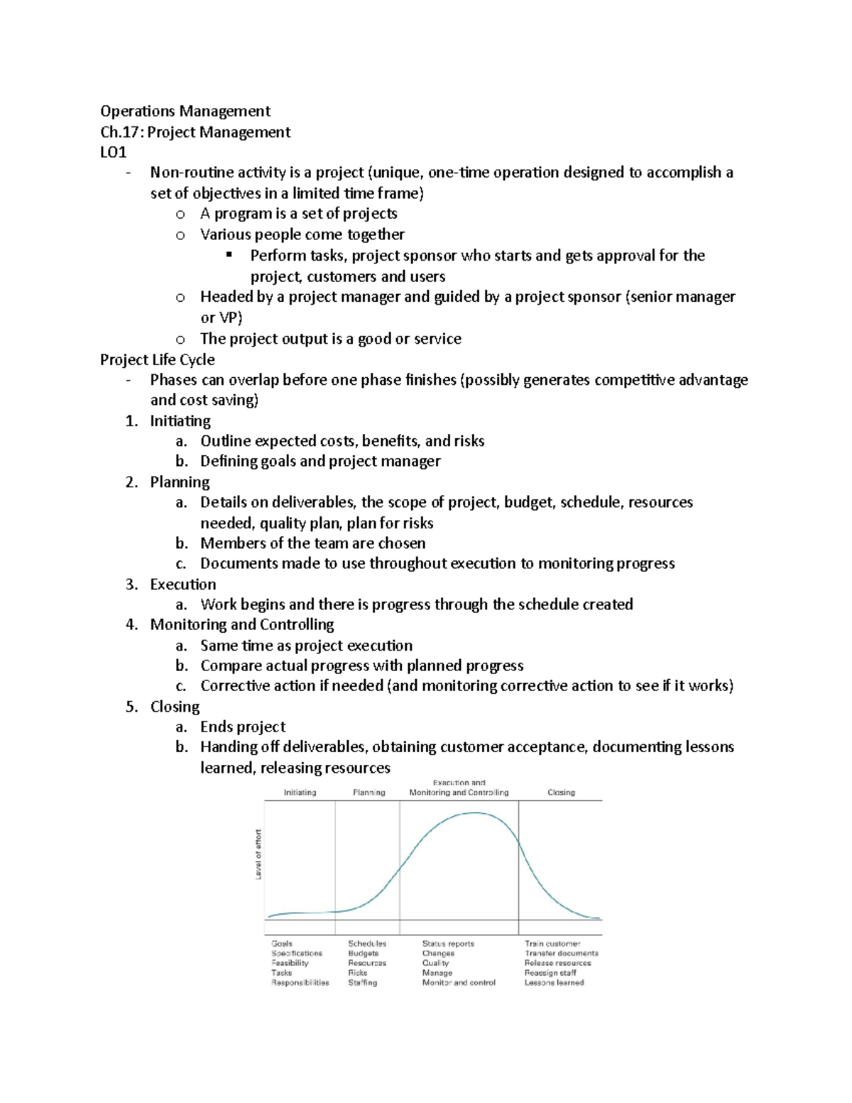 COMM 225 Notes Chapters 3, 9, 12, 17 - Operations Management Ch ...