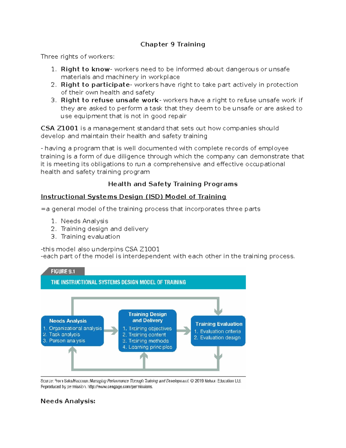 Chapter 9 Training - Summary Management of occupational health and ...
