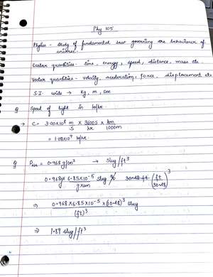 Phy 105 part 9 - Includes heat transfer and important final questions. - • W== D . lo..-i) ~aL ...